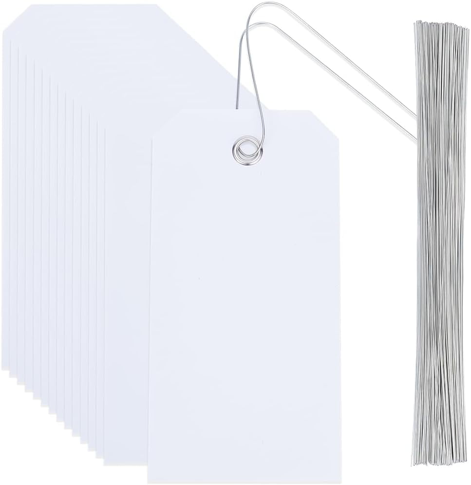 100Pcs Blank White Shipping Tags Waterproof Plastic Tags 4.7 x 2.4 Inch ...