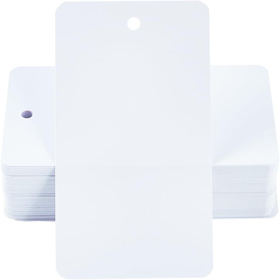 100Pcs Blank White Shipping Tags Waterproof Plastic Tags Rectangle 5 x ...
