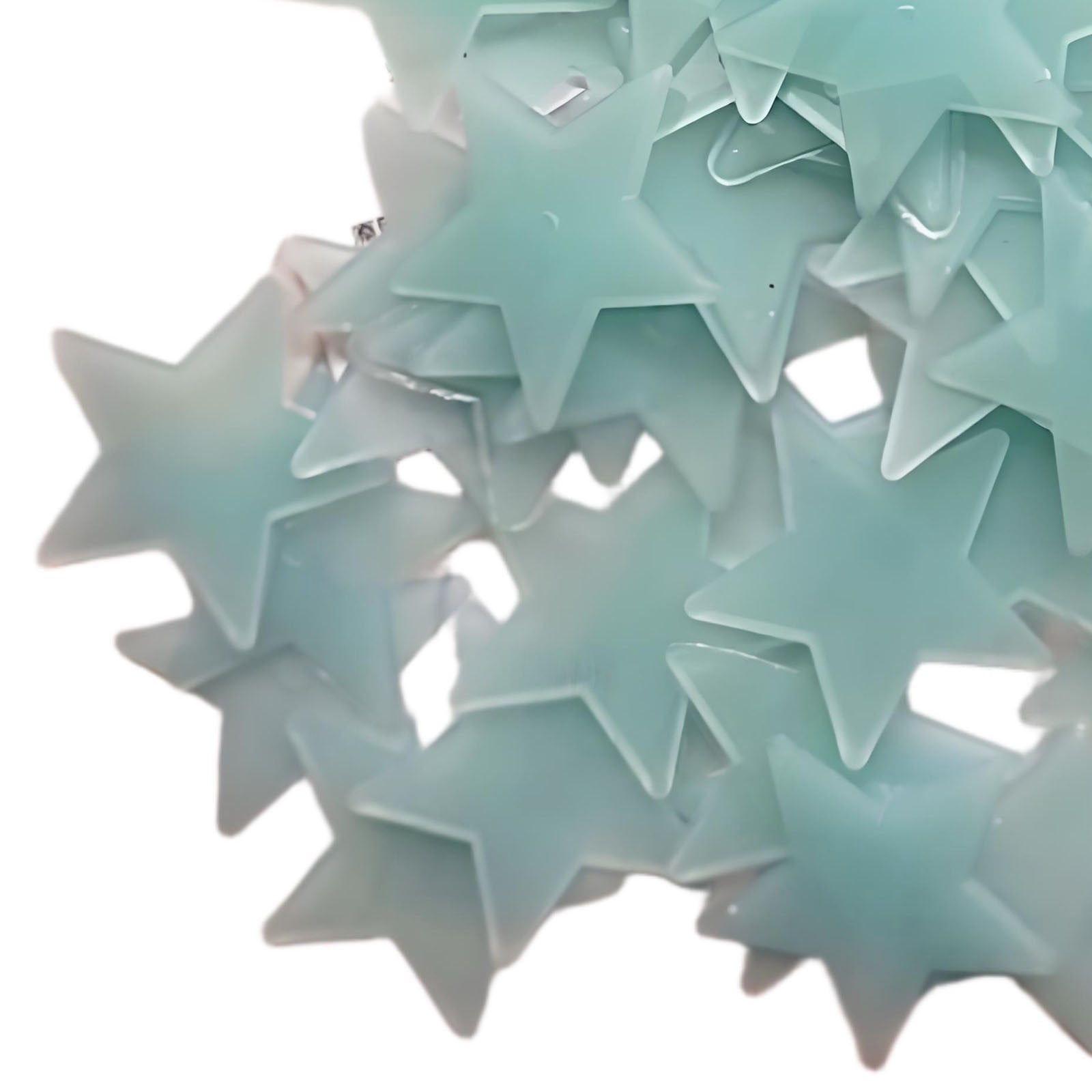 100Pcs Blue Glow in The Dark Luminous Stars Fluorescent Reusable ...
