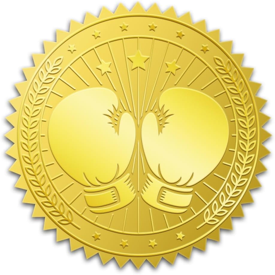 100Pcs Boxing Gloves Gold Foil Stickers 2 Inch Boxing Sports Gold ...