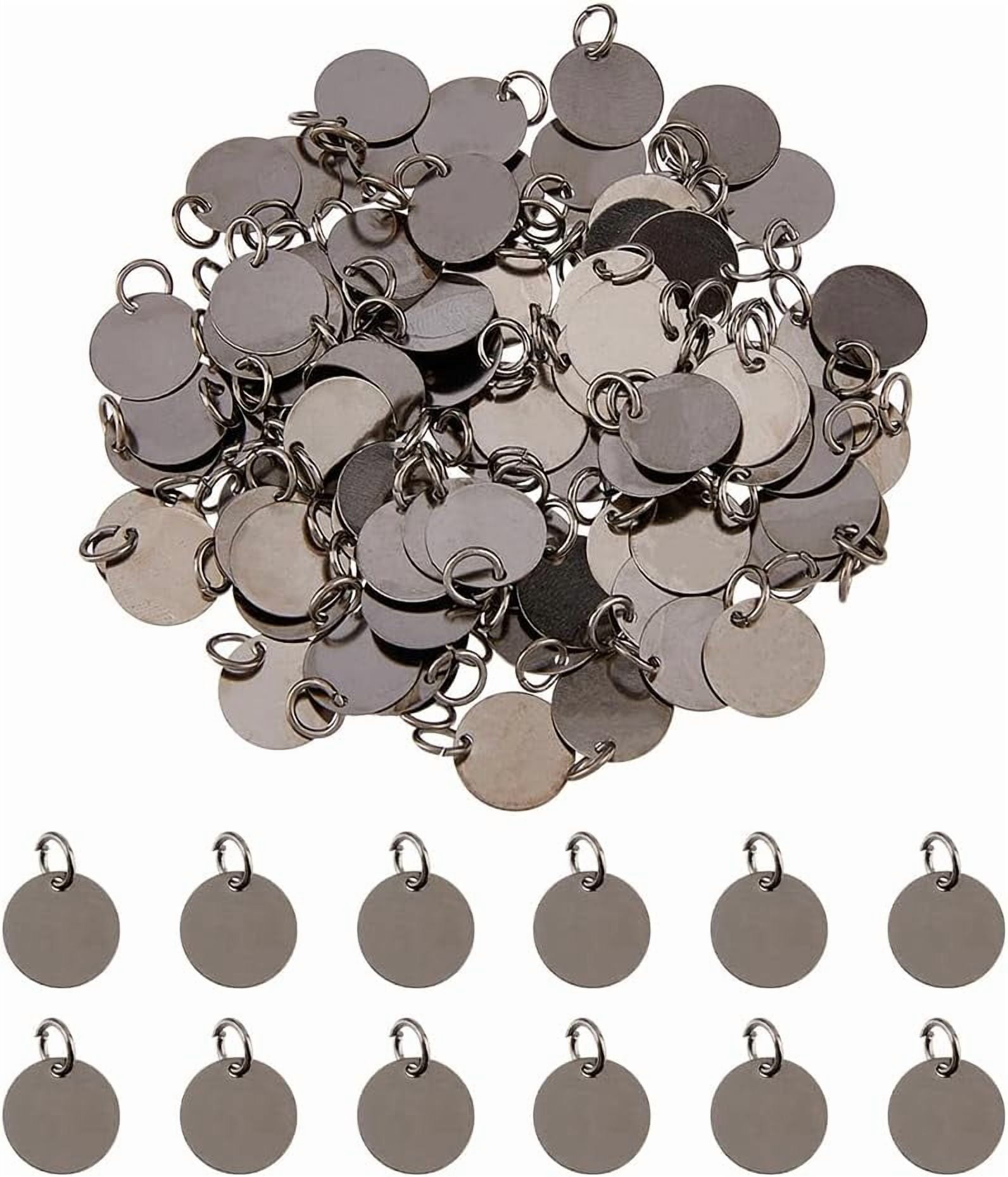 100Pcs Brass Stamping Blank Tag Charms 12mm Flat Round Metal Stamps ...