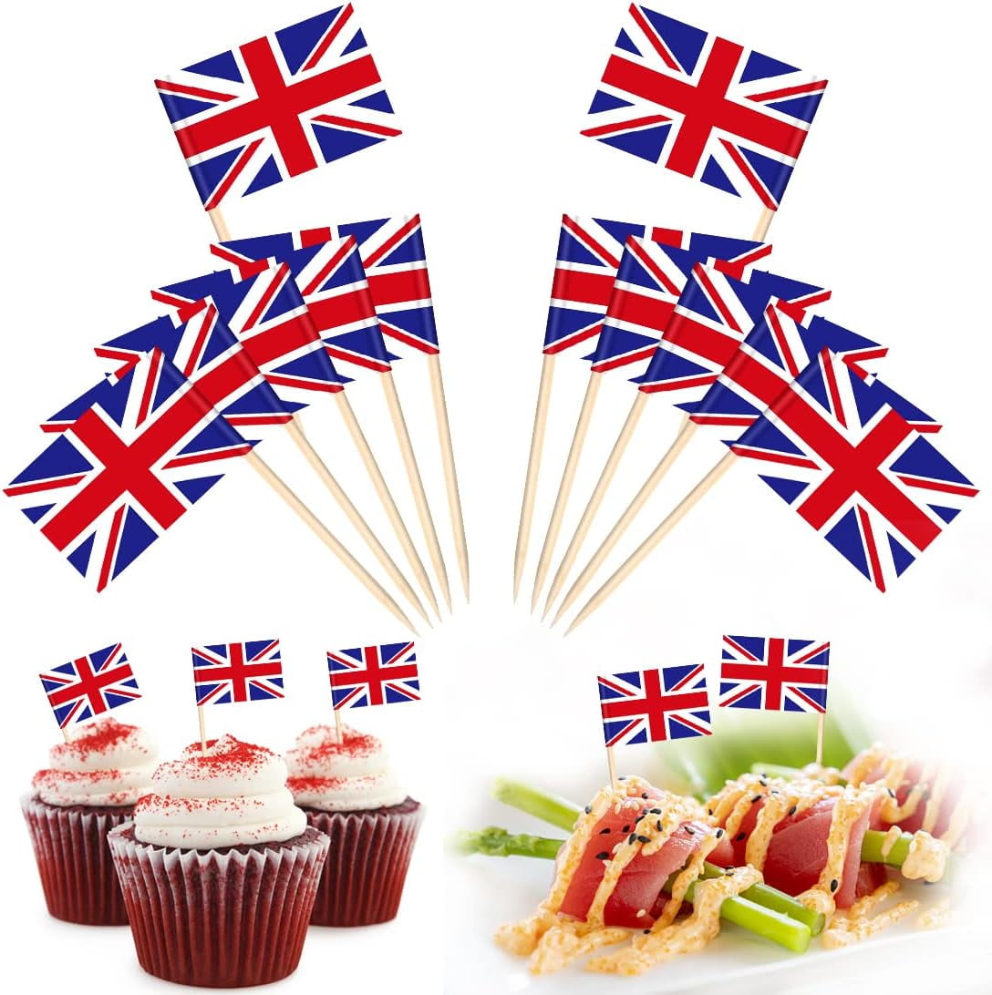 100Pcs British Toothpicks Flag, Union Jack Toothpicks Flags Cocktail ...