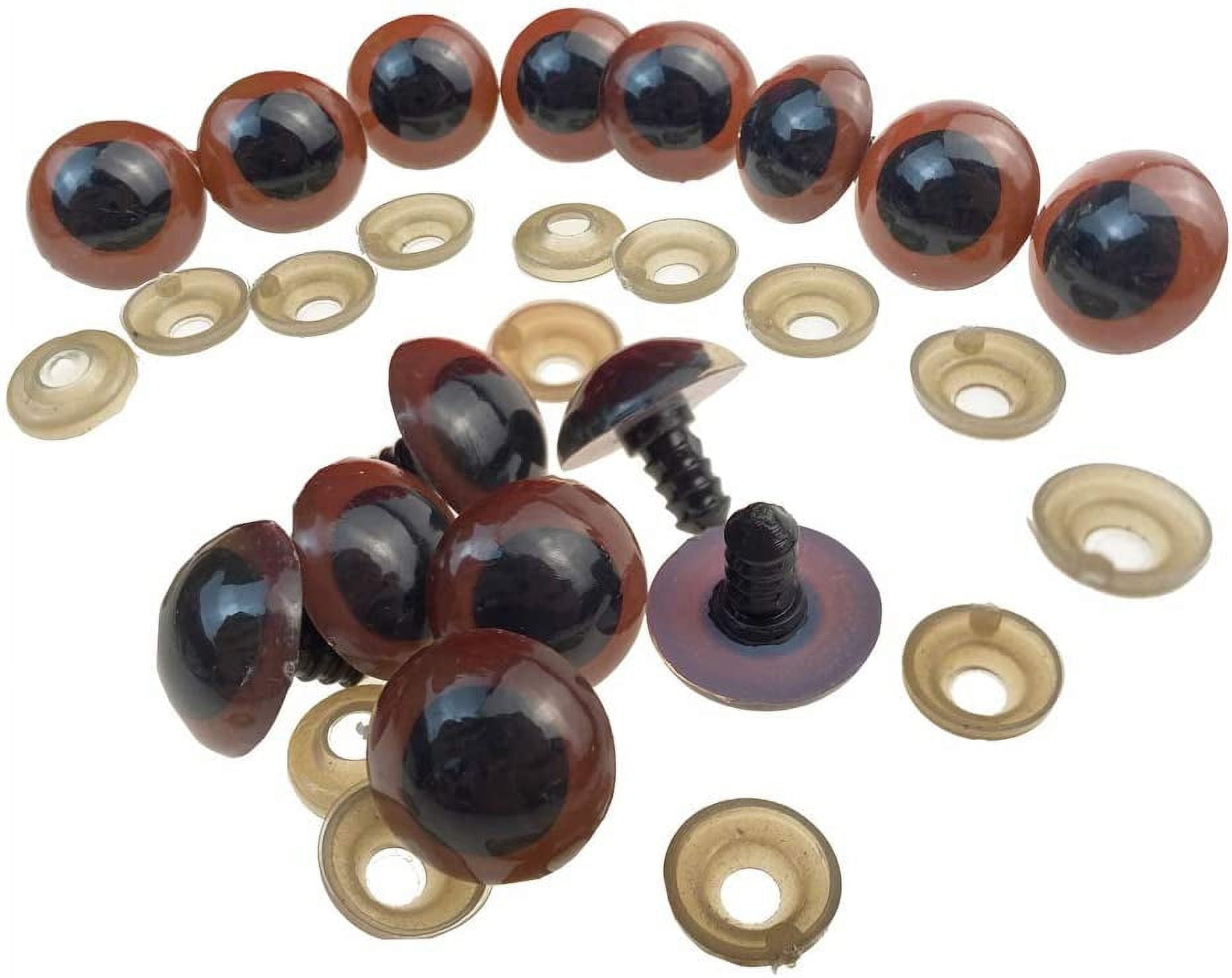 100Pcs Brown Plastic Safety Eyes Craft Eyes for Sewing Crafting Buttons ...