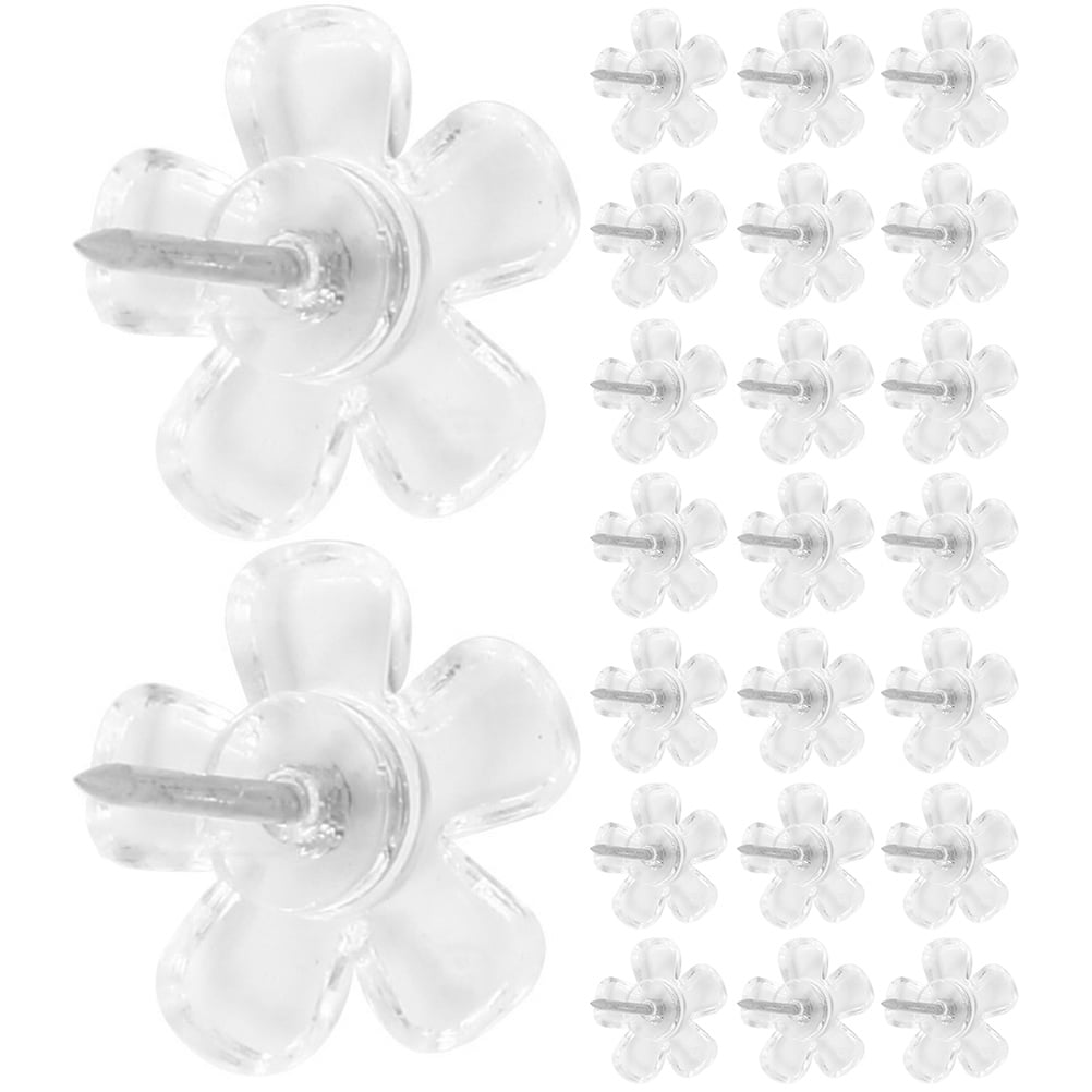 MERRYHAPY 100Pcs Floral Pushpins Transparent Color Cute Thumbtacks for ...