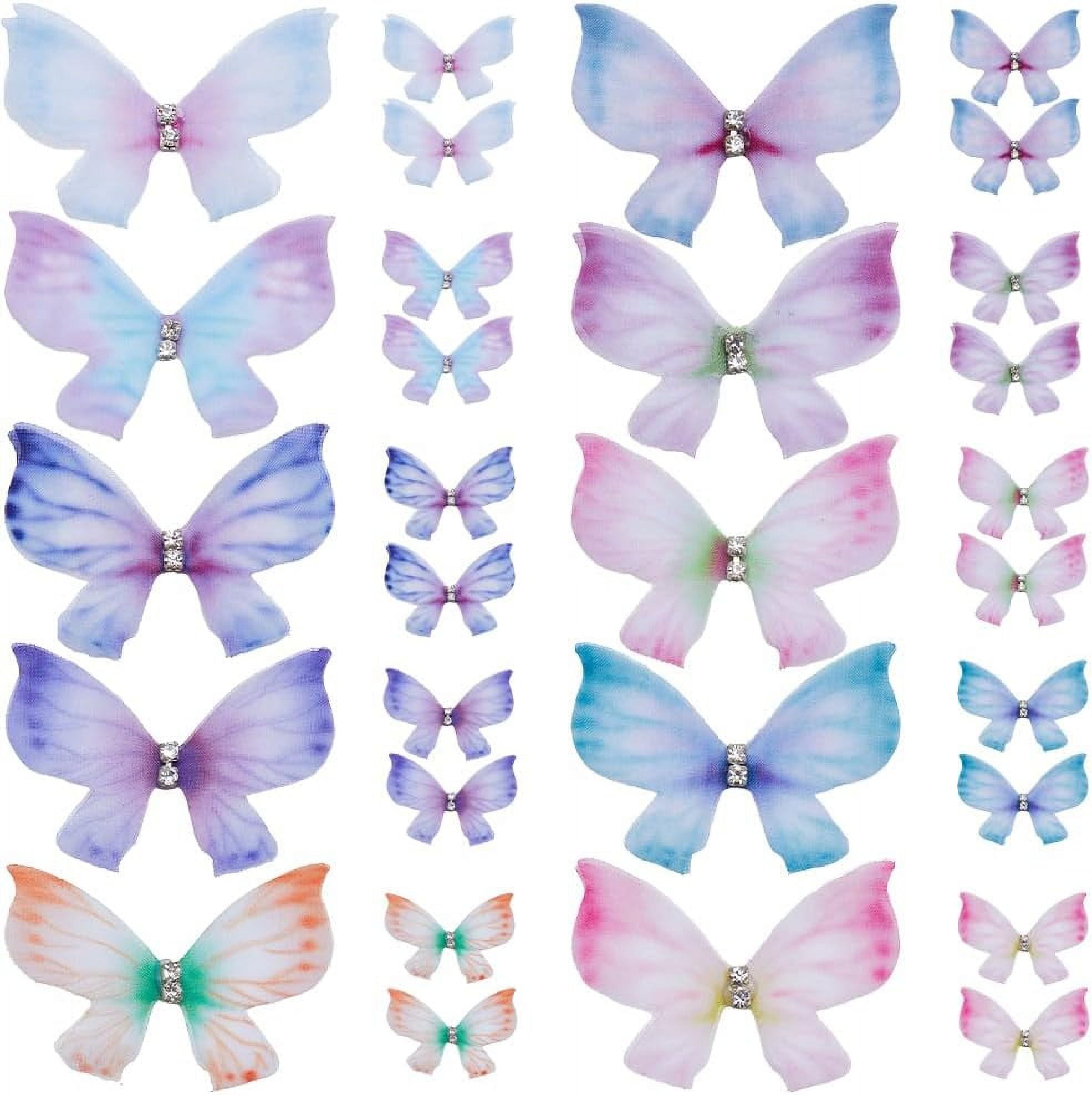 100Pcs Butterfly Charms Bulk Light Weight Colorful Wing Charm Double ...