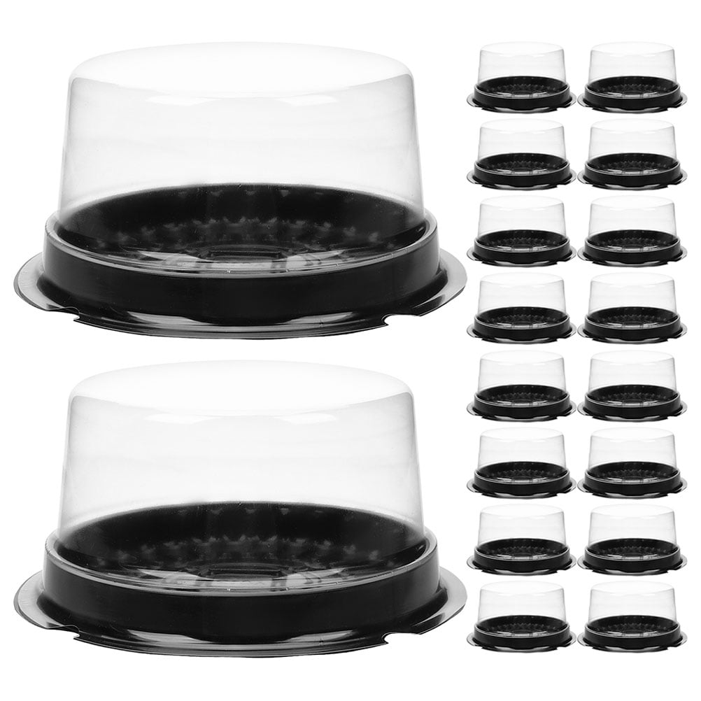 Black Plastic Cake Containers with Lids for Easy Transport and Storage ...