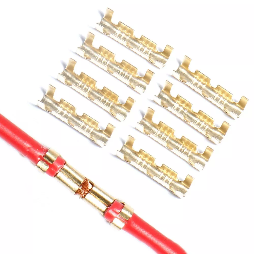 100Pcs Car Brass Copper 0.5-1.5Mm² Crimp Electrical Connector Wire ...