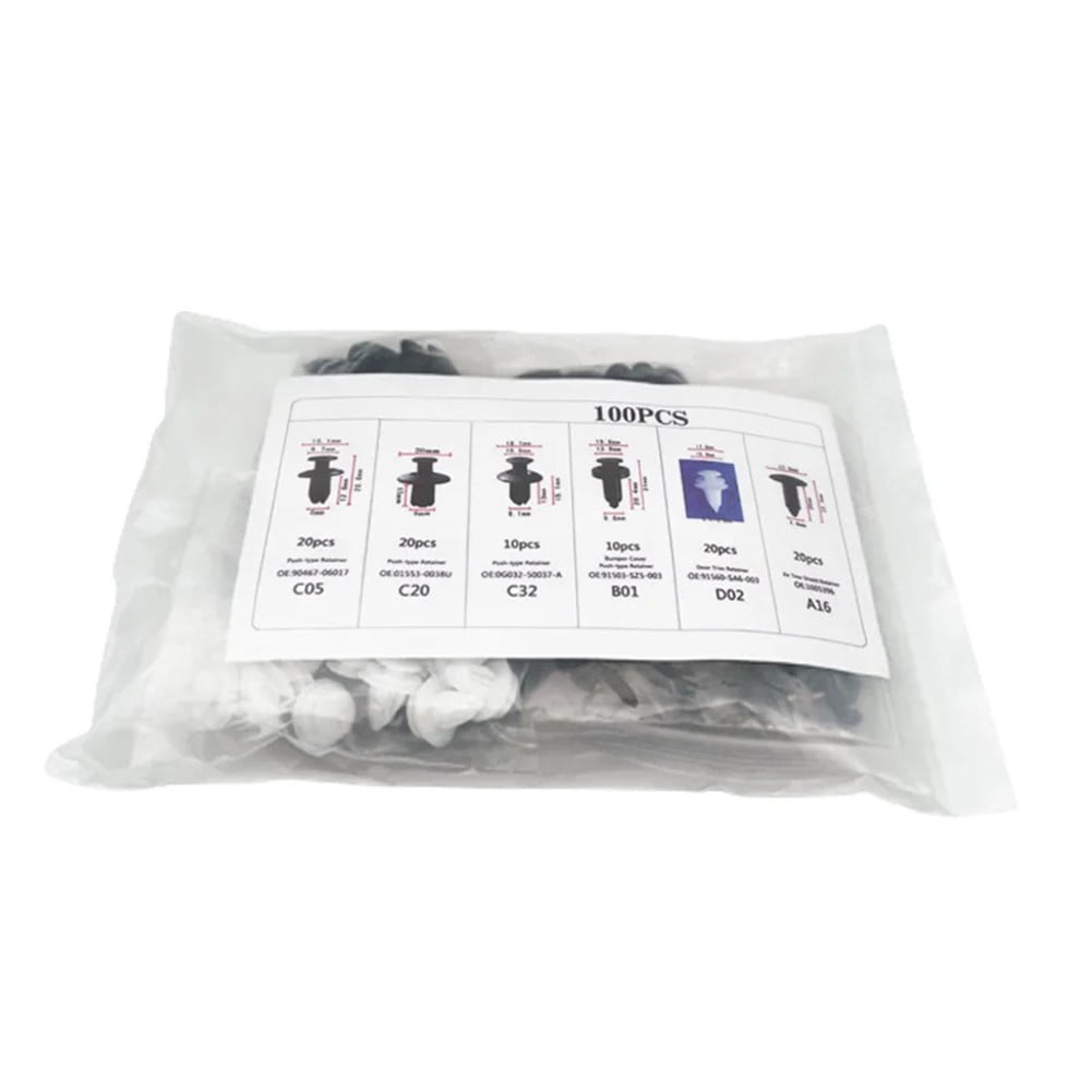 100Pcs Car Fastener Clip Mixed Car Fasteners Door Trim Panel Auto ...