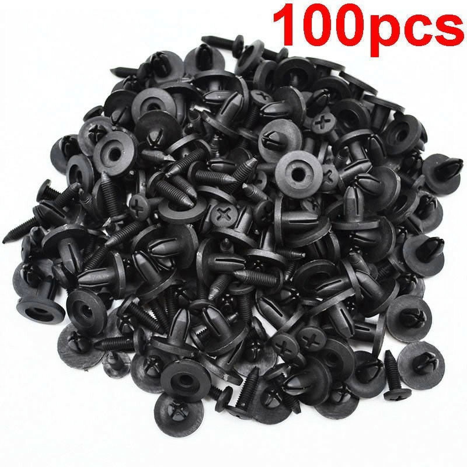 100Pcs Car Truck Bumper Rivet Fastener Clips 6MM Hole Black for Fender ...