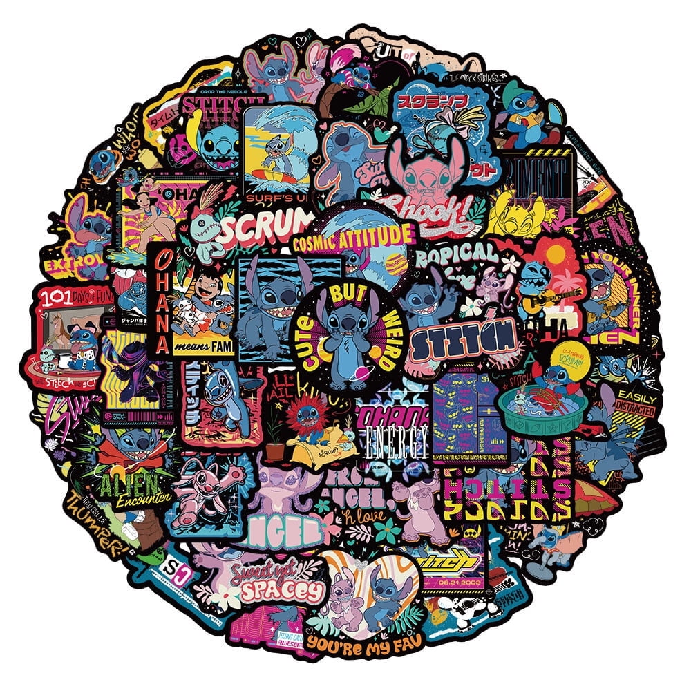 100Pcs Cartoon Stitch Stickers Animation Classic Cartoon Anime Stickers ...