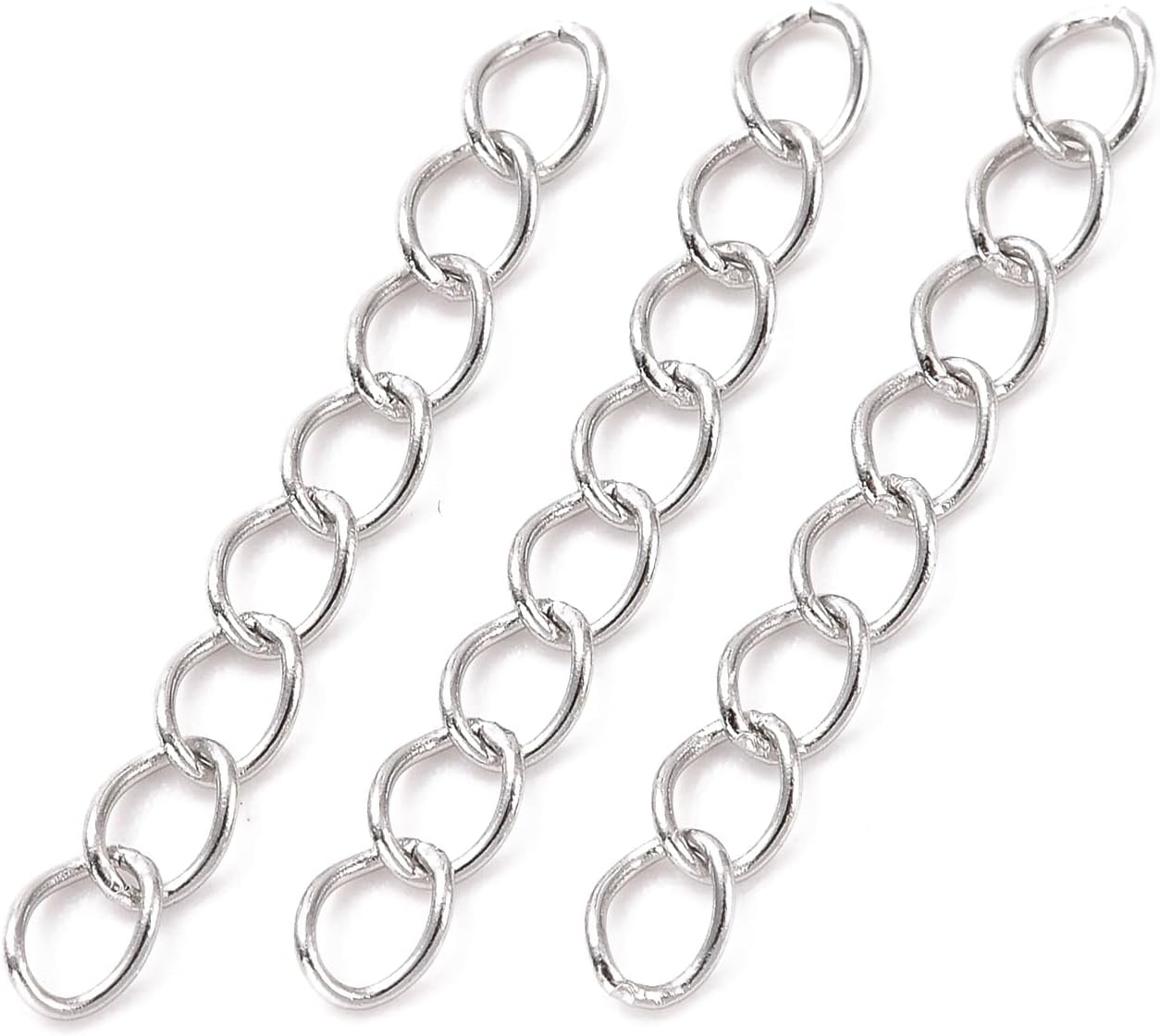 100Pcs Chain Extender 304 Stainless Steel Curb Chains End Chains ...