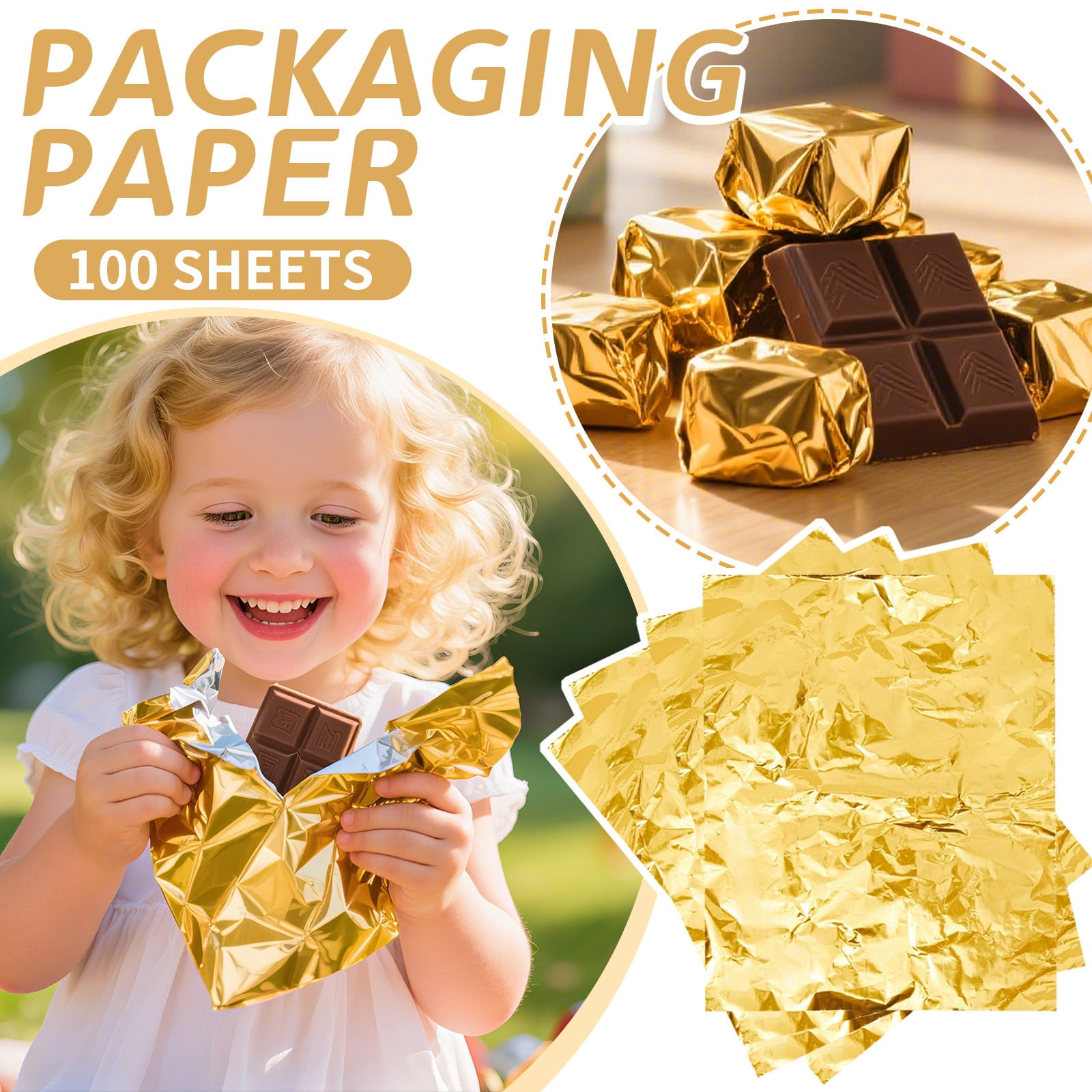100Pcs Chocolate Bars Wrappers, 6in Gold Candy Bar Wrappers For ...