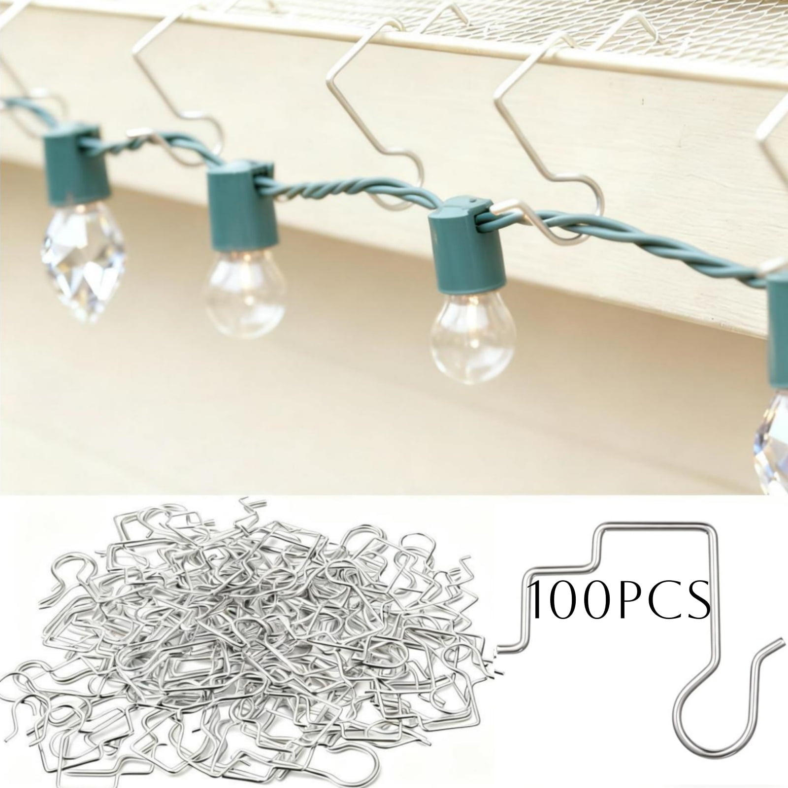 100Pcs Christmas Light Hooks for Gutter Guards with Perforated or Mesh ...
