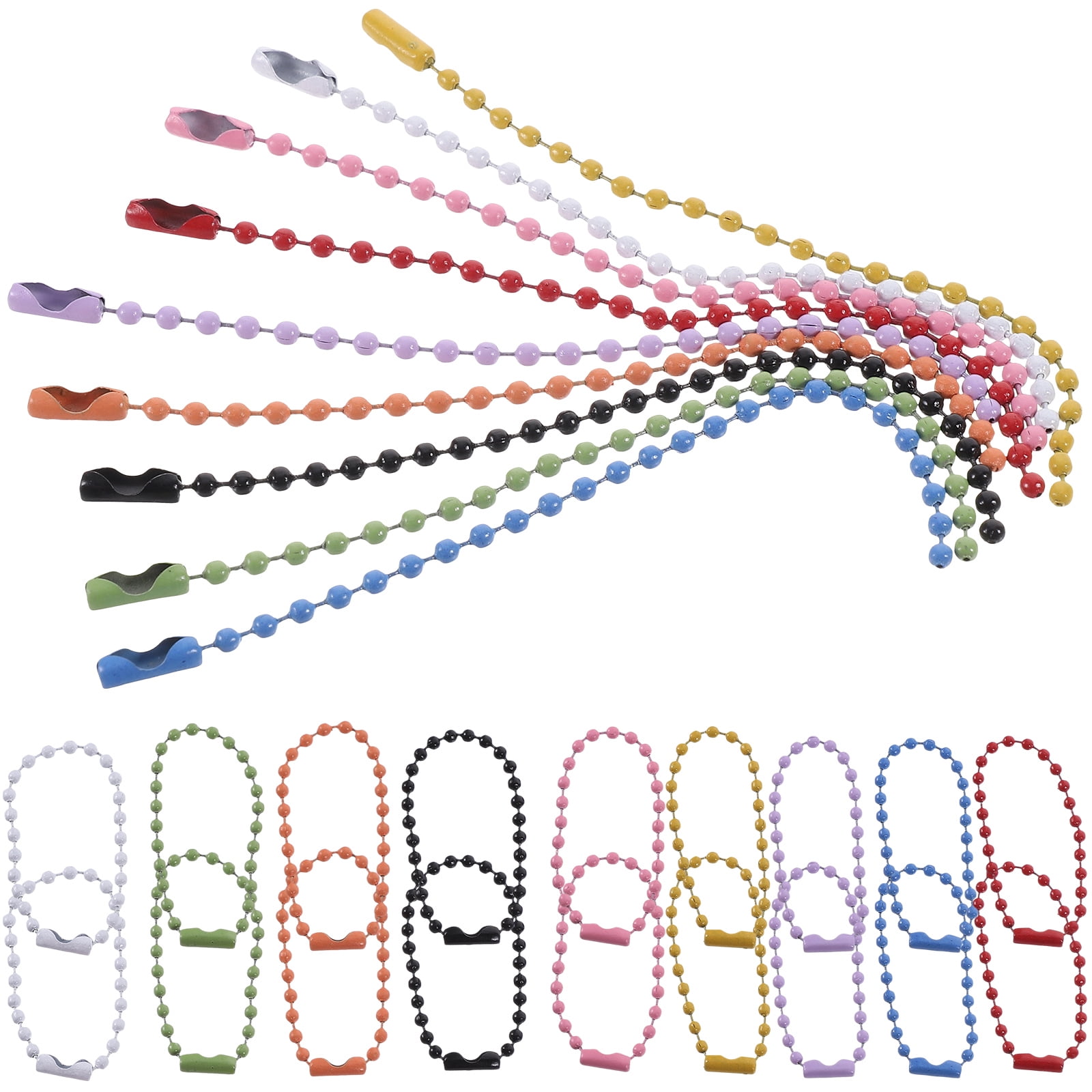 100Pcs Christmas Tree Pendant Chains Ball Bead Chains Tag Hanging ...