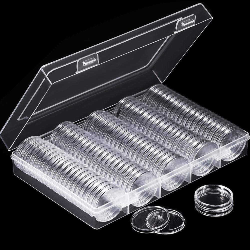 100Pcs Clear Coin Capsule Holder Case 27/30mm Transparent Commemorative ...