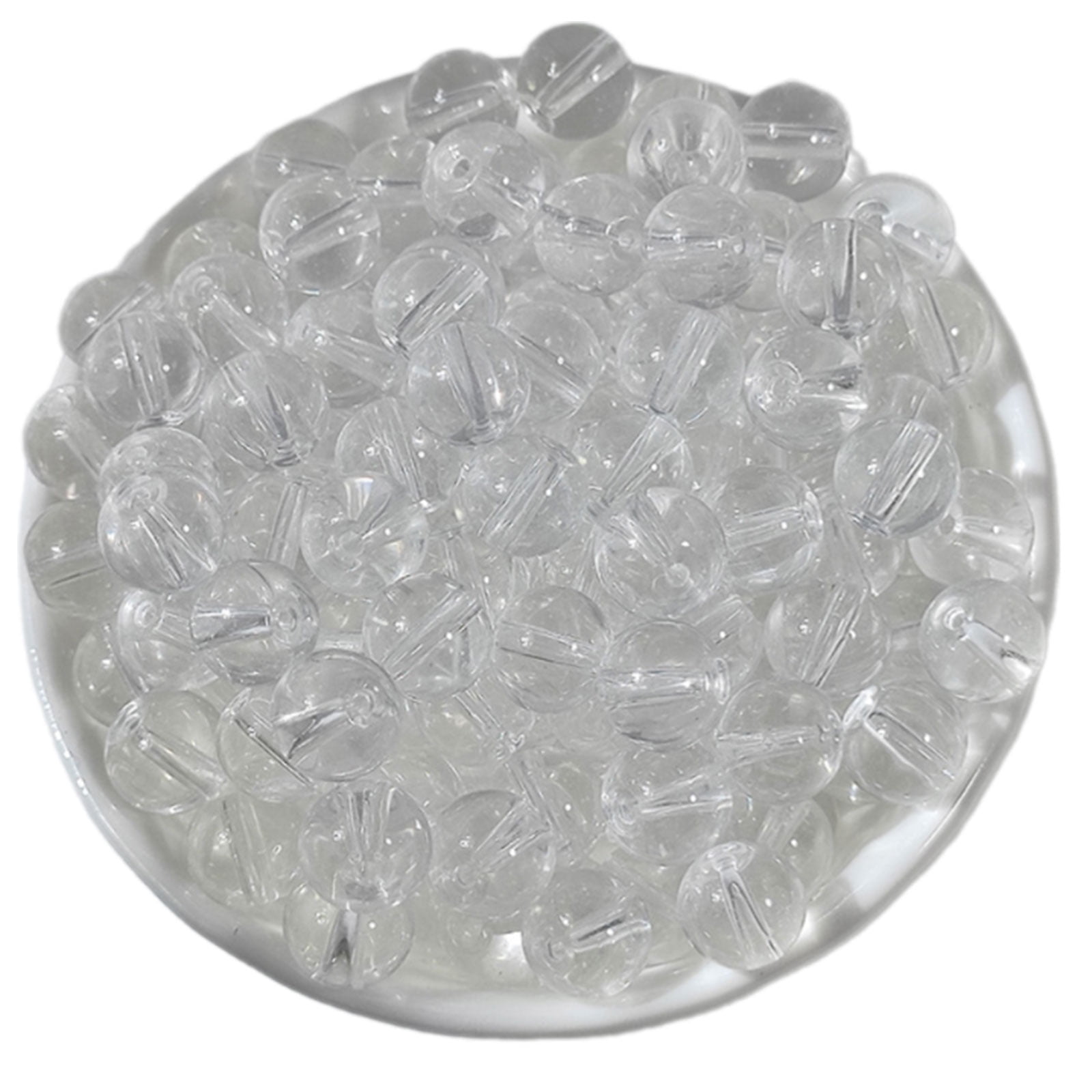 100Pcs Clear Colorful Round Beads 8mm Glass Beads For Handmade Craft ...