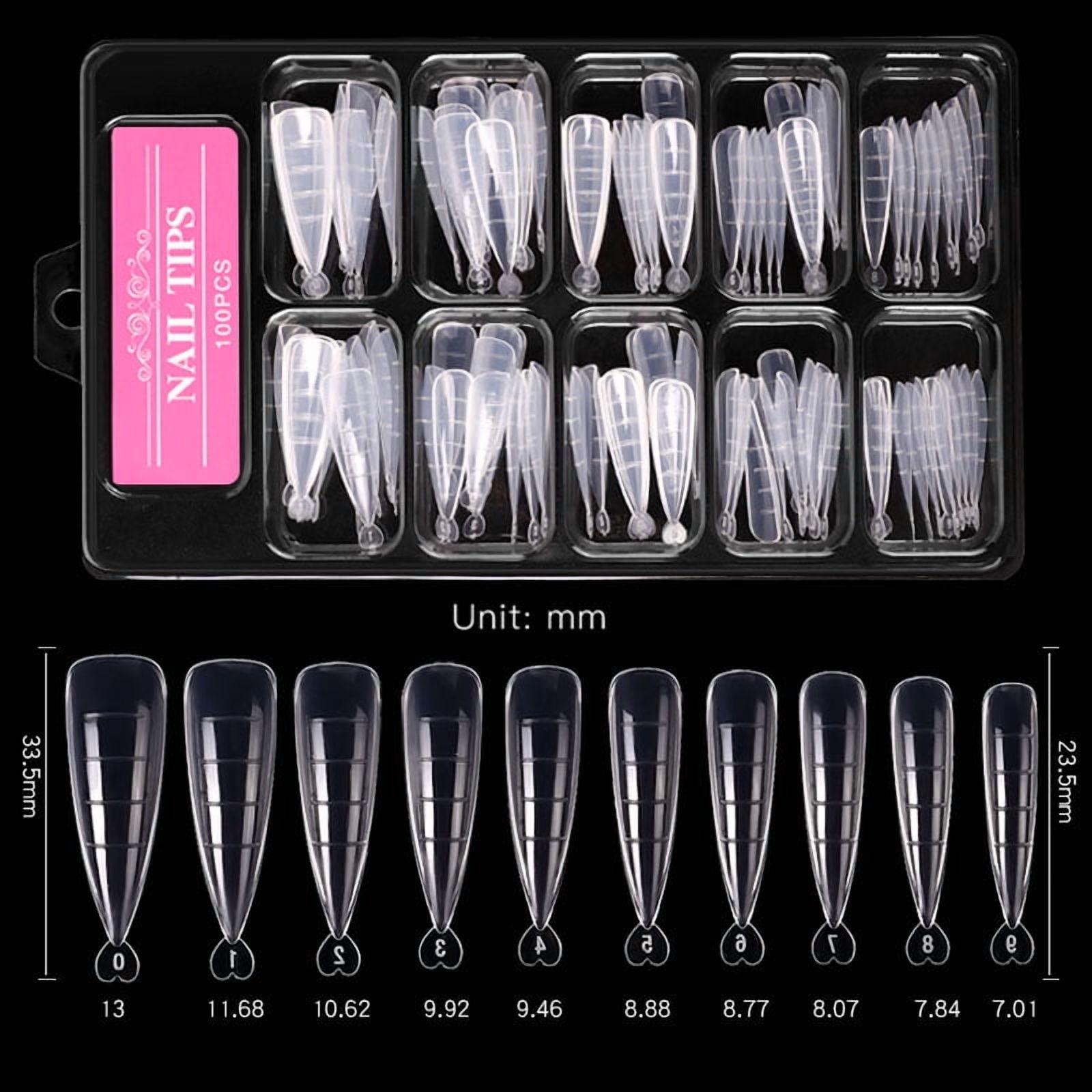 100Pcs Clear Nail Extension Forms Molds Dual Forms Full Cover Quick ...