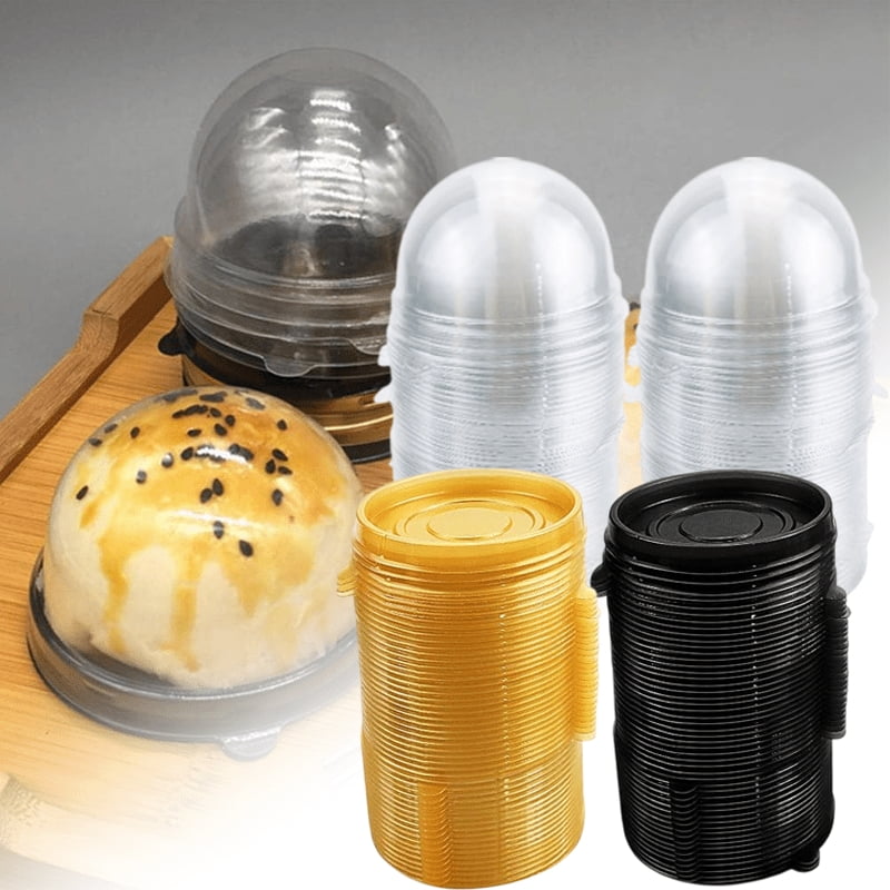 100Pcs Clear Plastic Mini Cake Box with Dome Lids, Mini Muffin ...