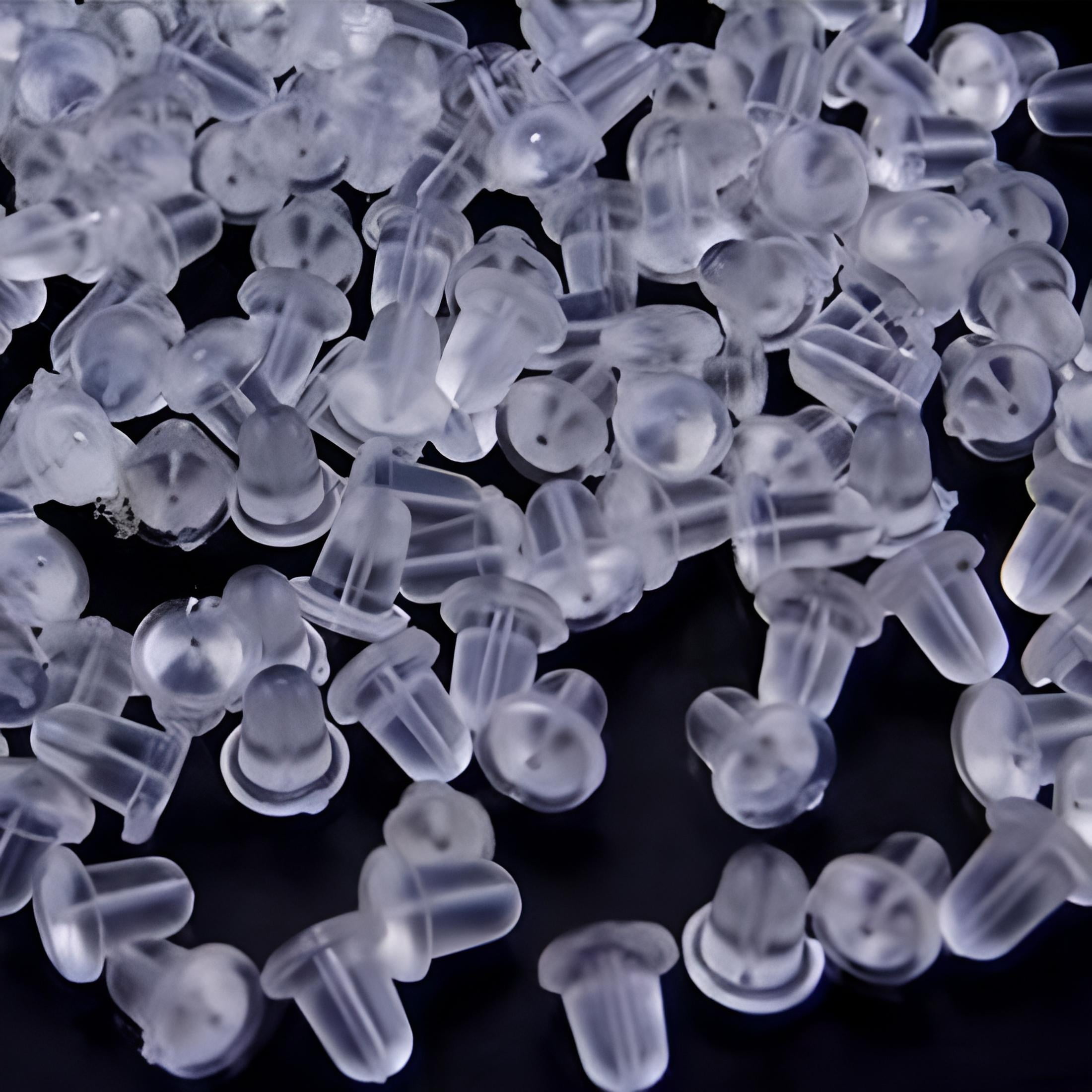 TONAIN 100Pcs Clear Soft Rubber Earring Backs, Bullet Stoppers, Durable ...