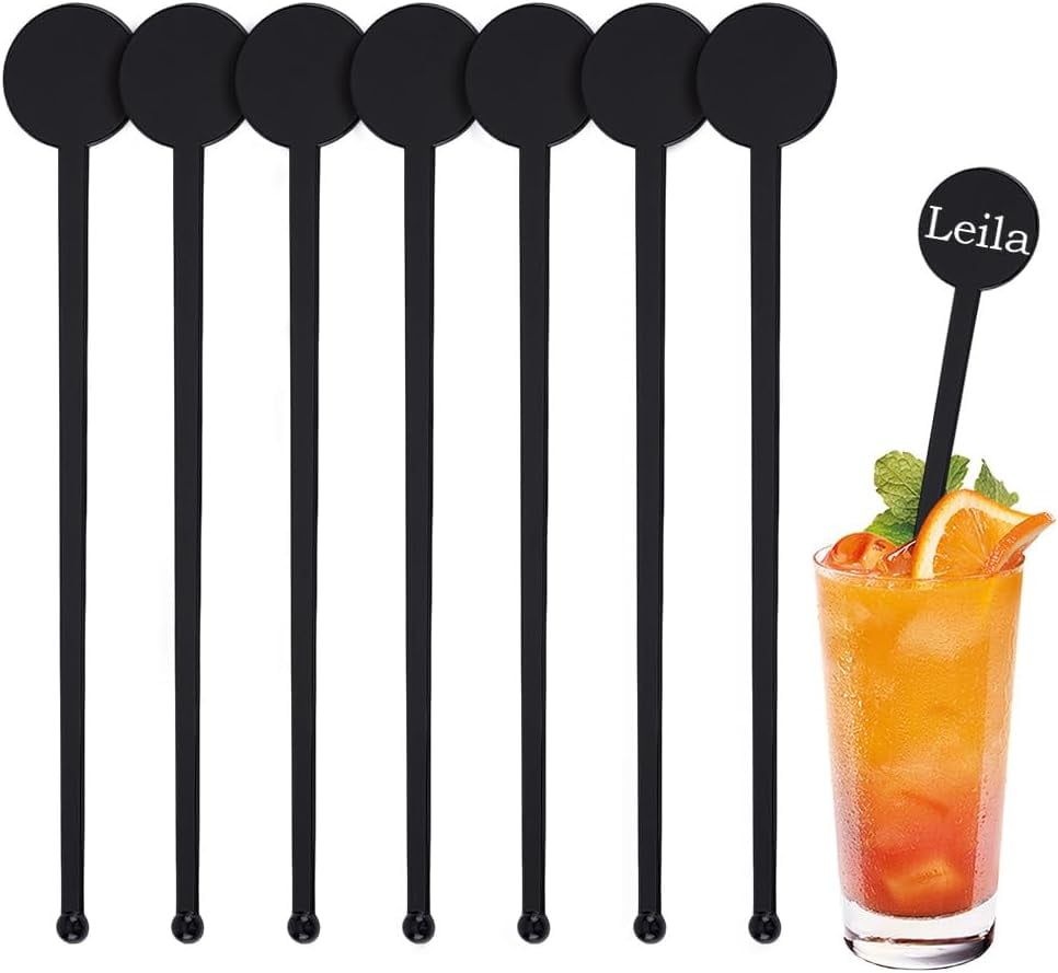100Pcs Cocktail Swizzle Sticks 7.3 Inches Long Plastic Drink Stirrers Beverage Stirrers Lolipop ...