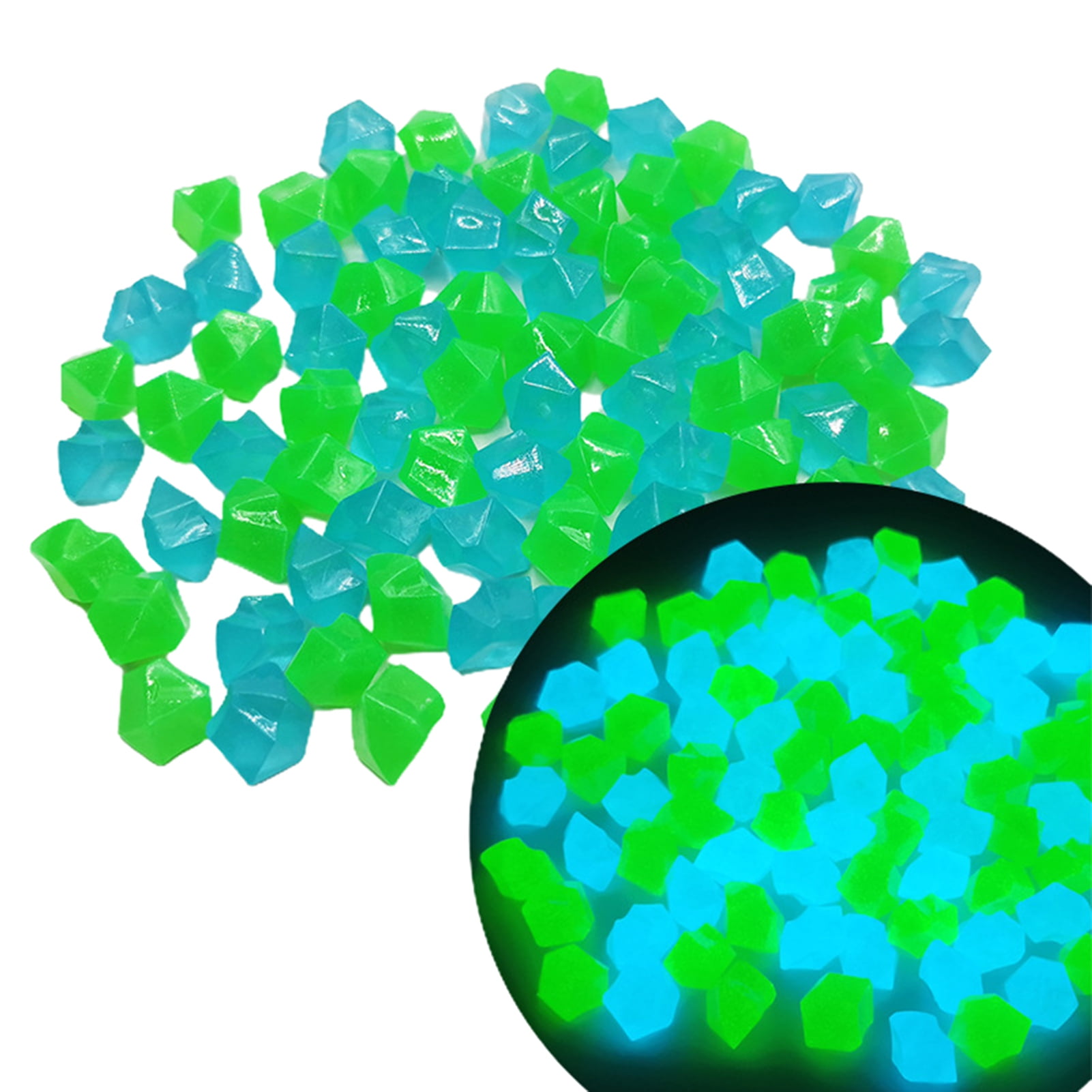 100Pcs Colorful Glow-in-the-Dark Decorative Pebbles - 14mm Luminous ...