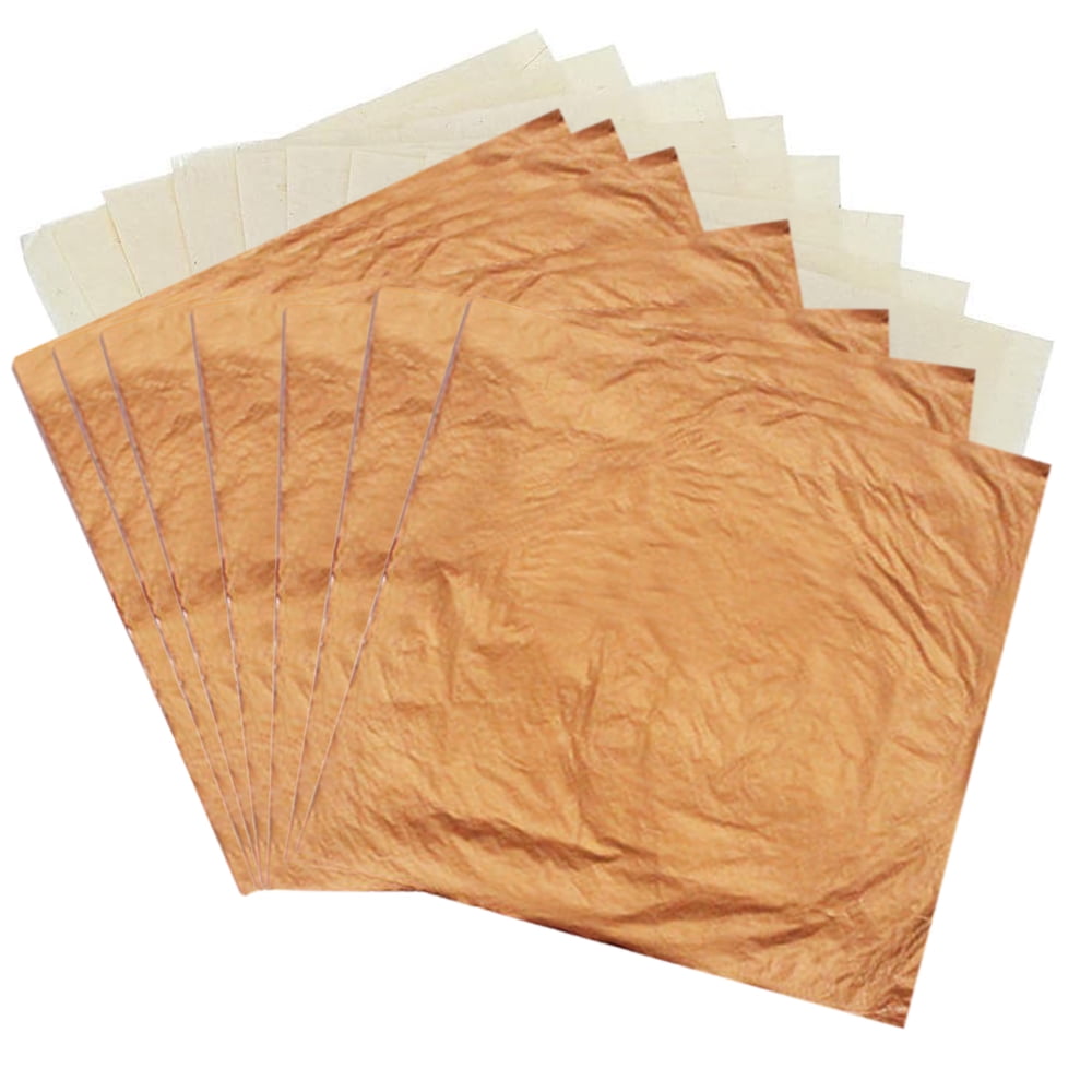 100Pcs Copper Leaf Foil Leaf Sheets, 5.5 x 5.5 Inches Gilding Foil ...