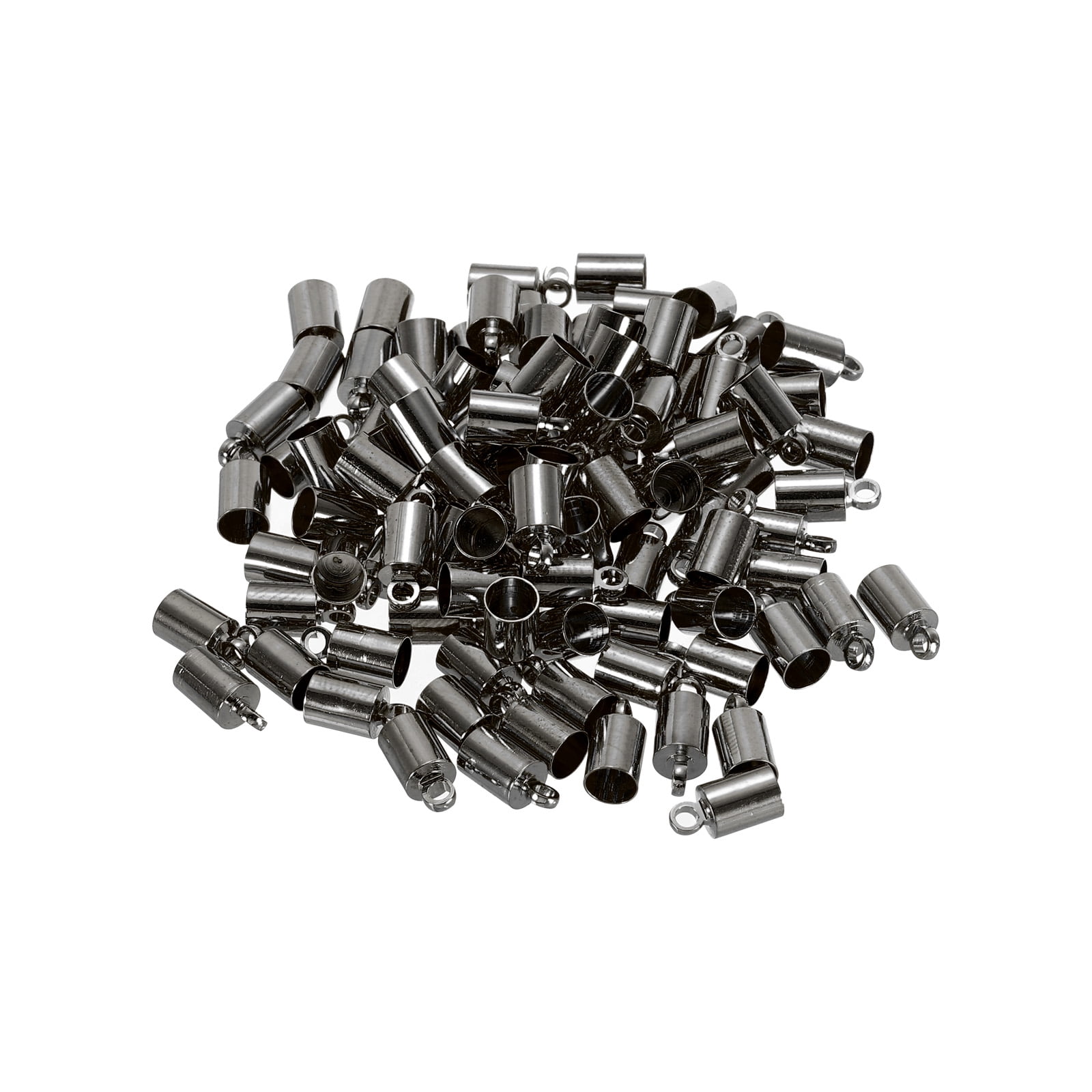 100Pcs Cord End Caps 4.5mm End Cap Barrel Beads Kumihimo End Caps Brass ...