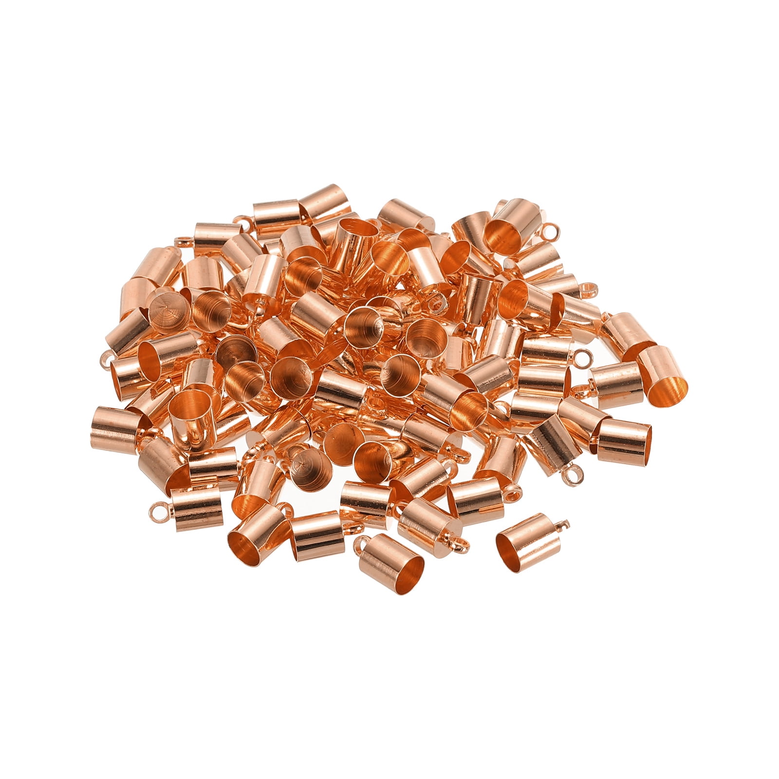 100Pcs Cord End Caps 5.5mm End Cap Barrel Beads Kumihimo End Caps Brass ...
