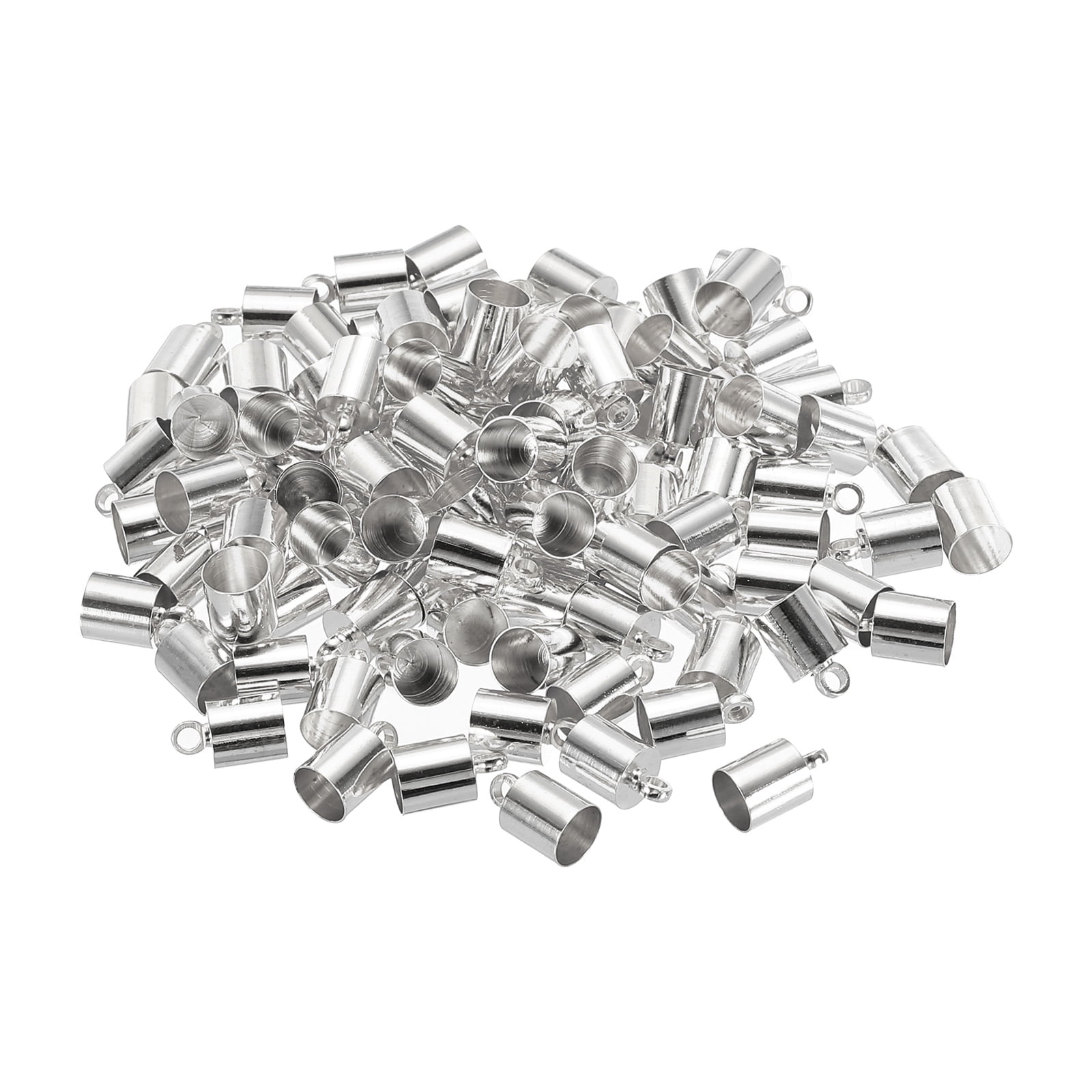 100Pcs Cord End Caps 5.5mm End Cap Barrel Beads Kumihimo End Caps Brass ...