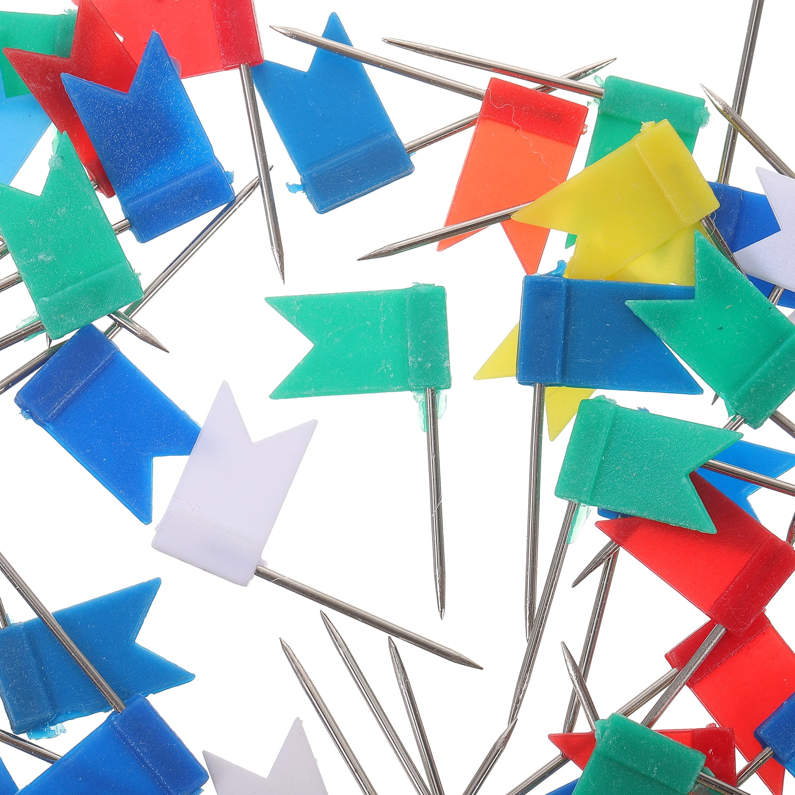 100Pcs Cork Push Pins Reusable Push Pin Map Tacks Colorful Flag Tacks ...