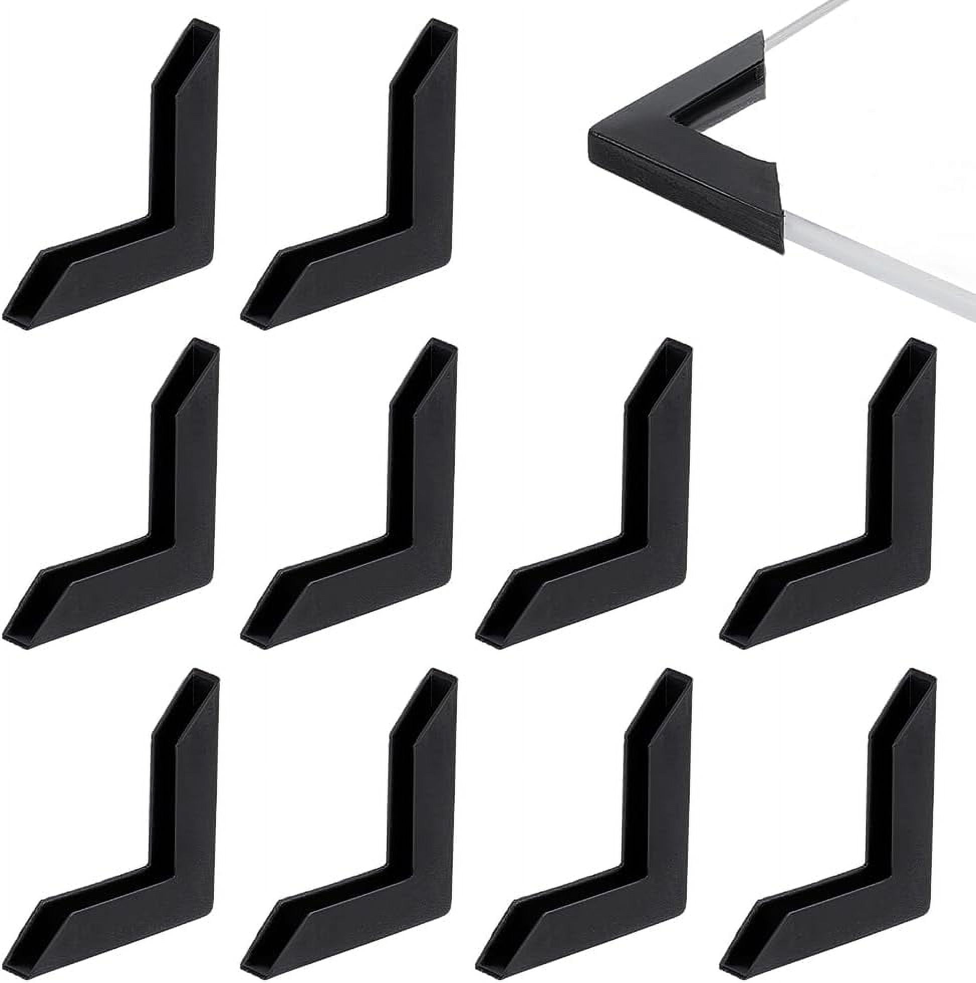 100Pcs Corner Protectors L-Shaped Corner Bumpers Black Plastic Corner ...