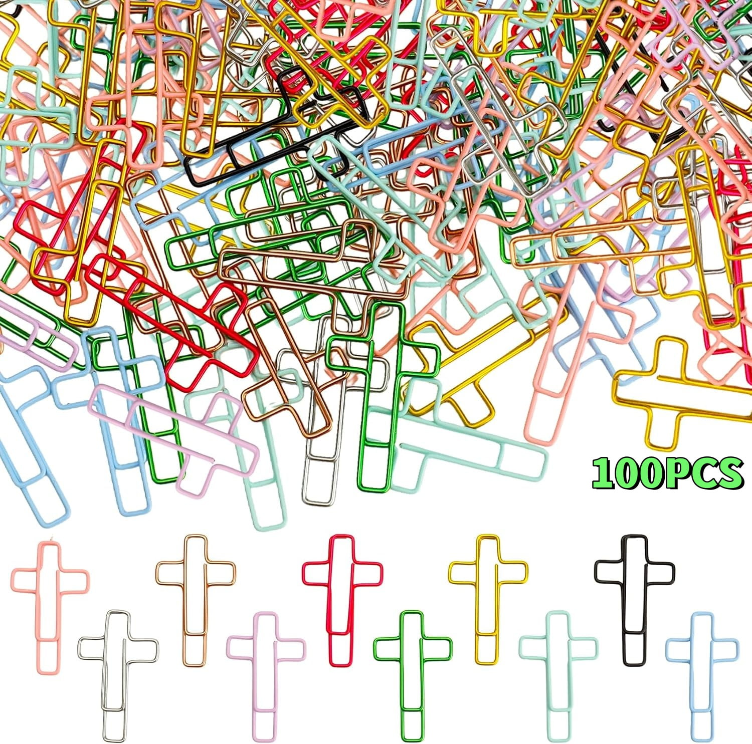 100Pcs Cross Paper Clips Bible Bookmark Christian Bookmarks Bible Study ...