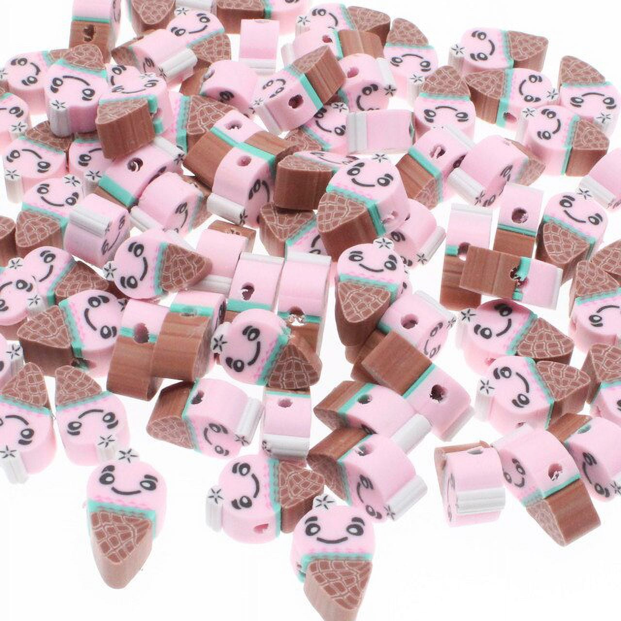 100Pcs Cute Cartoon Animal Ice Cream Clay Spacer Beads Polymer Clay ...