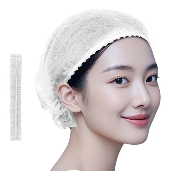 100Pcs Disposable Chefs Hat High Stretch Double Bands Oil Resistant ...