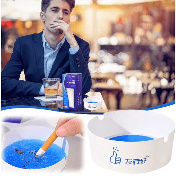 100Pcs Disposable Foam Ashtray Paper Ashtray with Sand Base Mess-Free ...