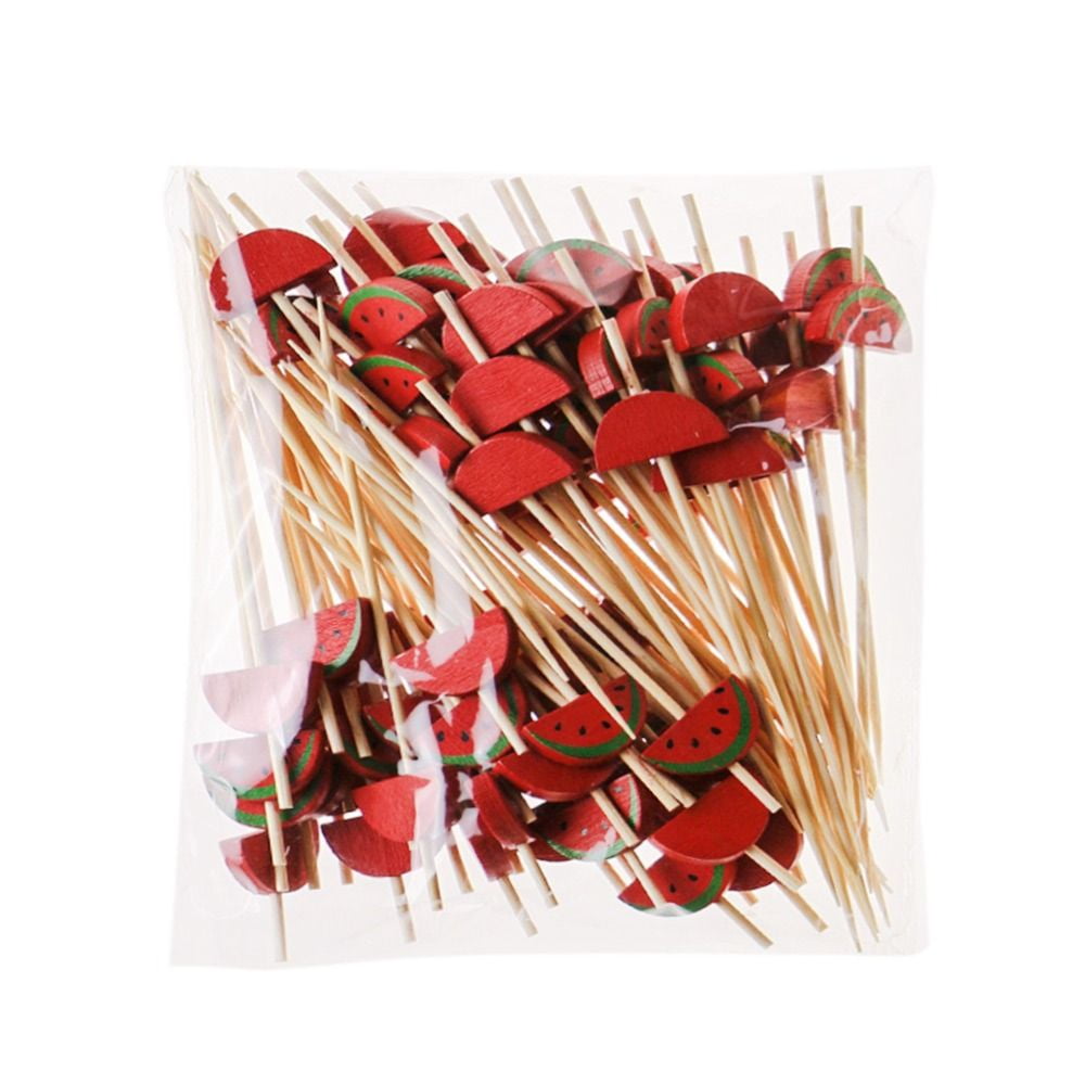 100Pcs Disposable Salad Vegetable Sticks Cupcake Fruit Fork Salad ...
