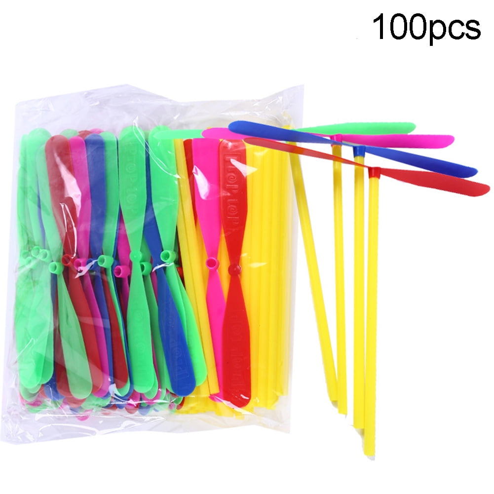 100Pcs Dragonfly Shape Hand Push Flying Propeller Outdoor Sports Game ...