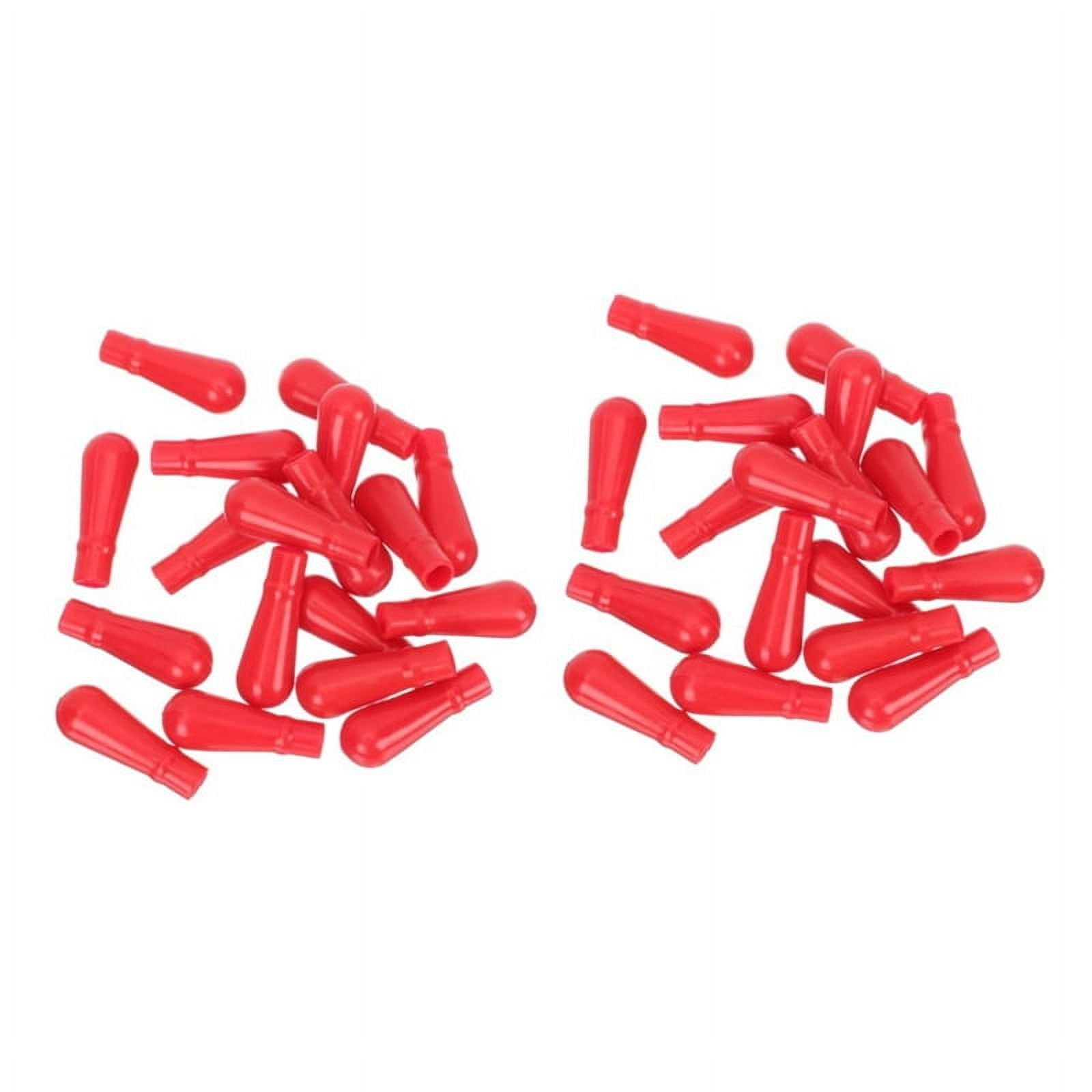 100Pcs Dropper Silicone Cap Red Lightbulb Droppers- Caps Pipette Tips ...
