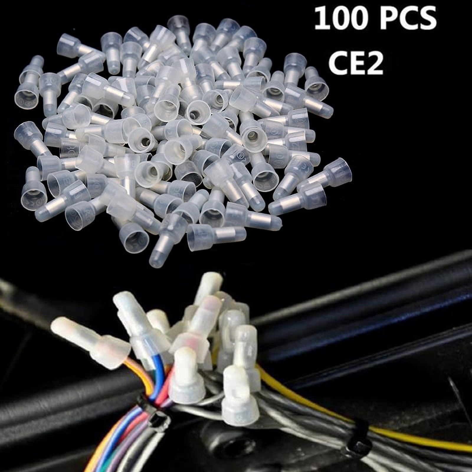 100Pcs Durable CE2X Wire Connectors Crimp Terminals Cap for Electrical ...