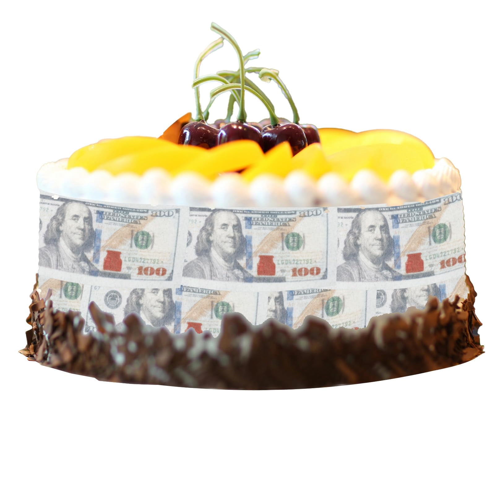100Pcs Edible 100 Dollar BDF32 Bill Cupcake Toppers, Wafer Paper Fake ...
