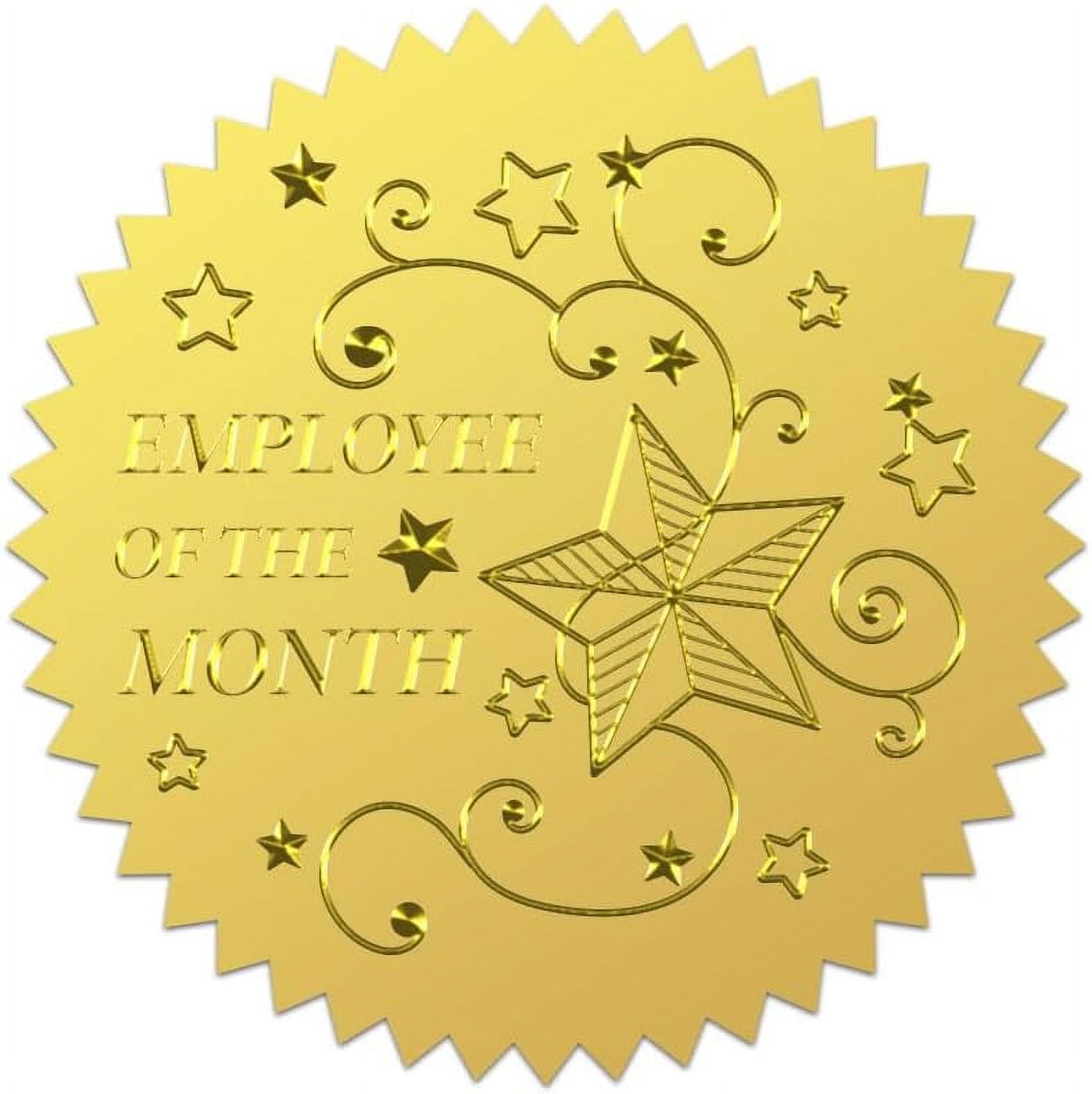 100Pcs Employee of The Month Gold Foil Stickers 2 Inch Star Self ...