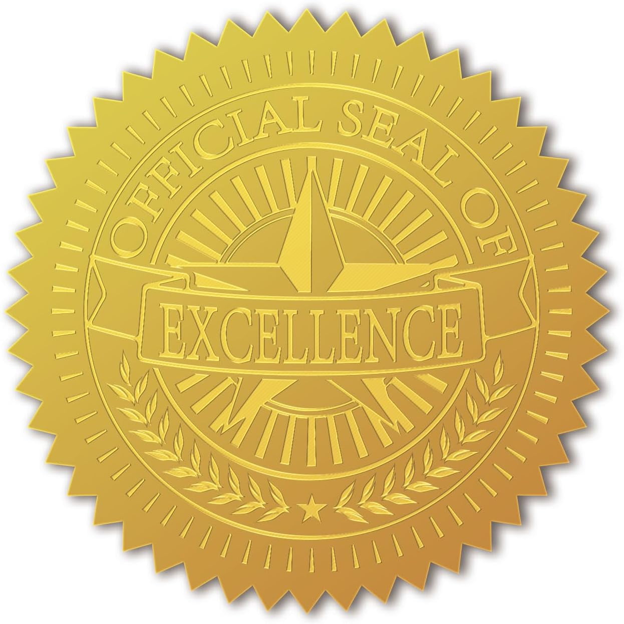 100Pcs Excellence Gold Foil Certificate Seals Self Adhesive Embossed ...