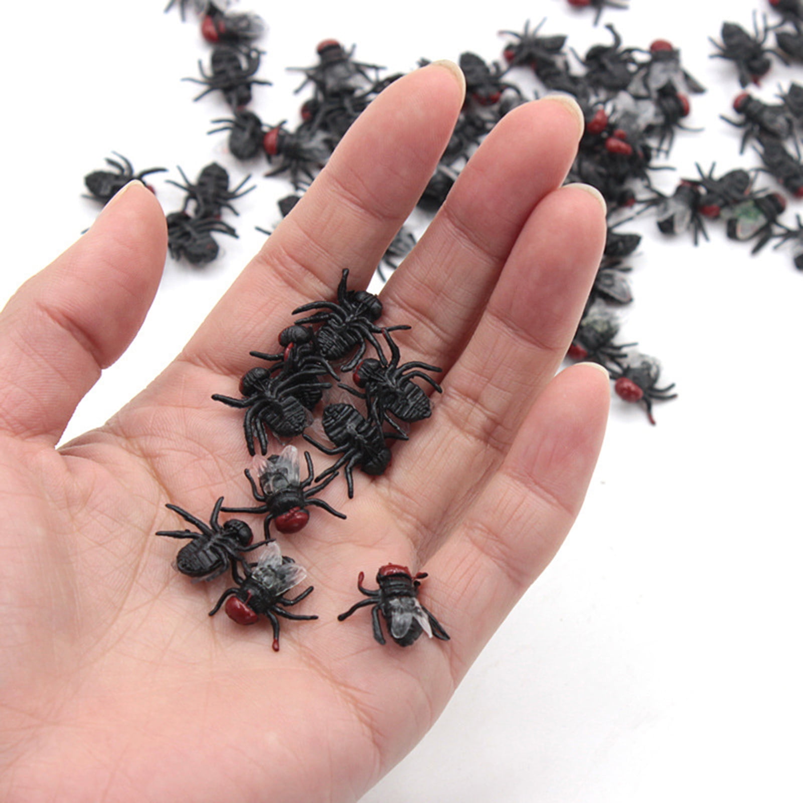 100Pcs Fake Flies Realistic Tricky Props Plastic Halloween Party ...