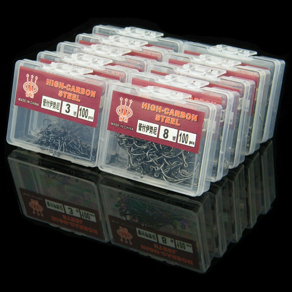 100Pcs Fish Treble Hooks for Soft Lures Sea High Carbon Steel Stainless ...