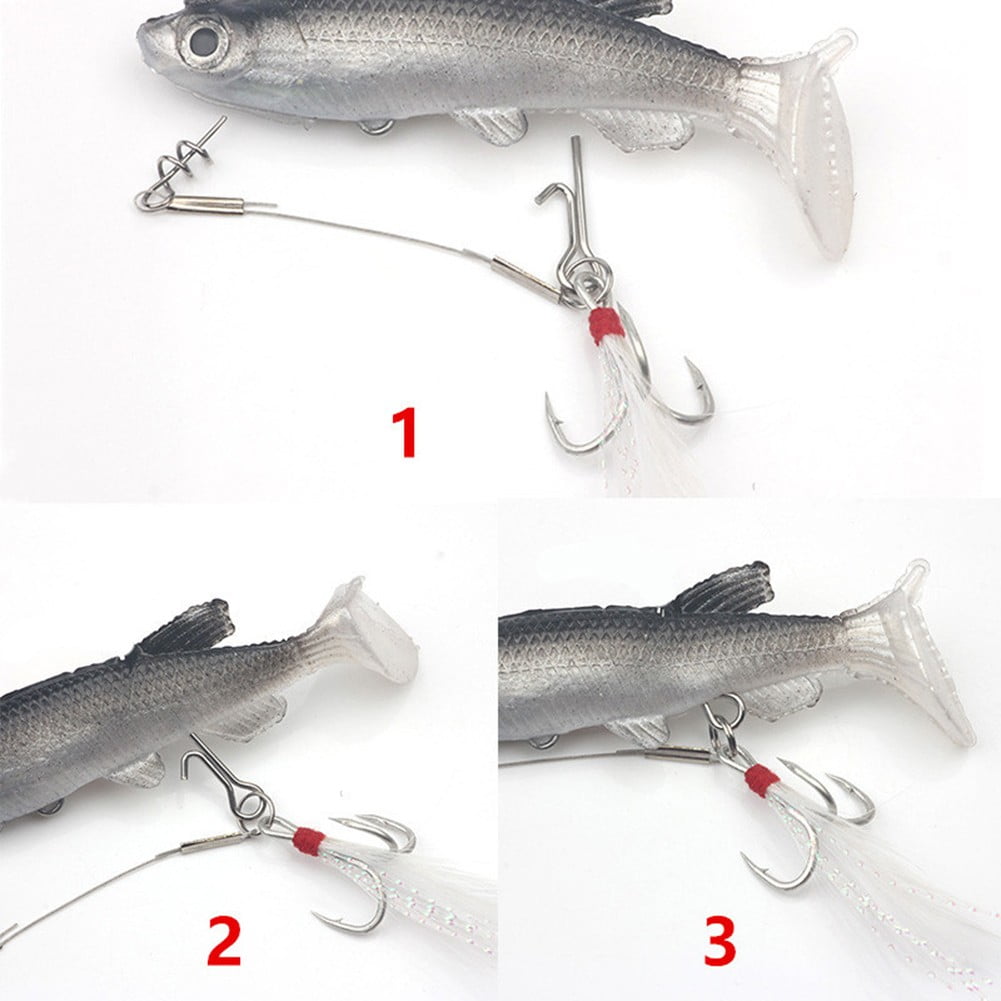 100Pcs Fishing Bait Stinger Spike Hook Soft Lure Bait Fixed Connecting ...