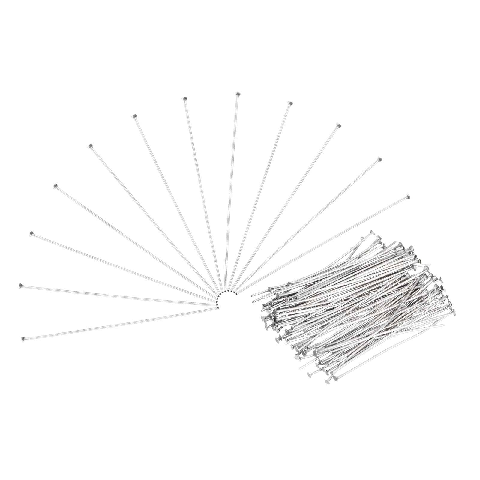 100Pcs Flat Head Pins for Jewelry Making 70mm Stainless Steel Flat Head ...