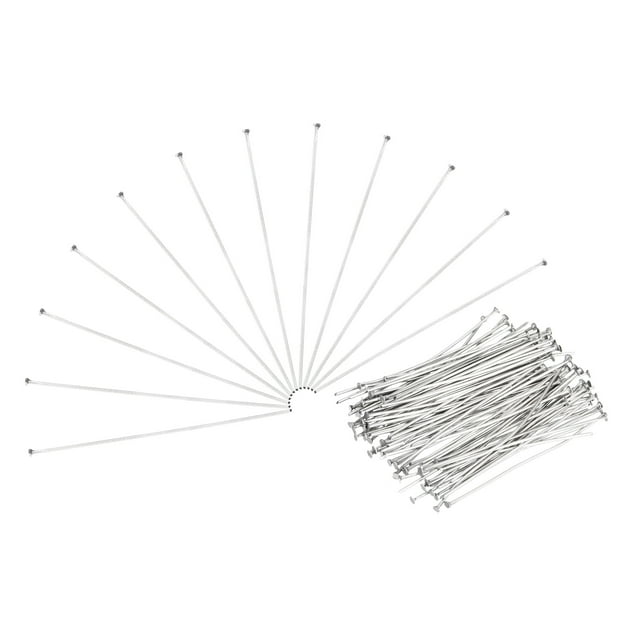 100Pcs Flat Head Pins for Jewelry Making 70mm Stainless Steel Flat Head ...
