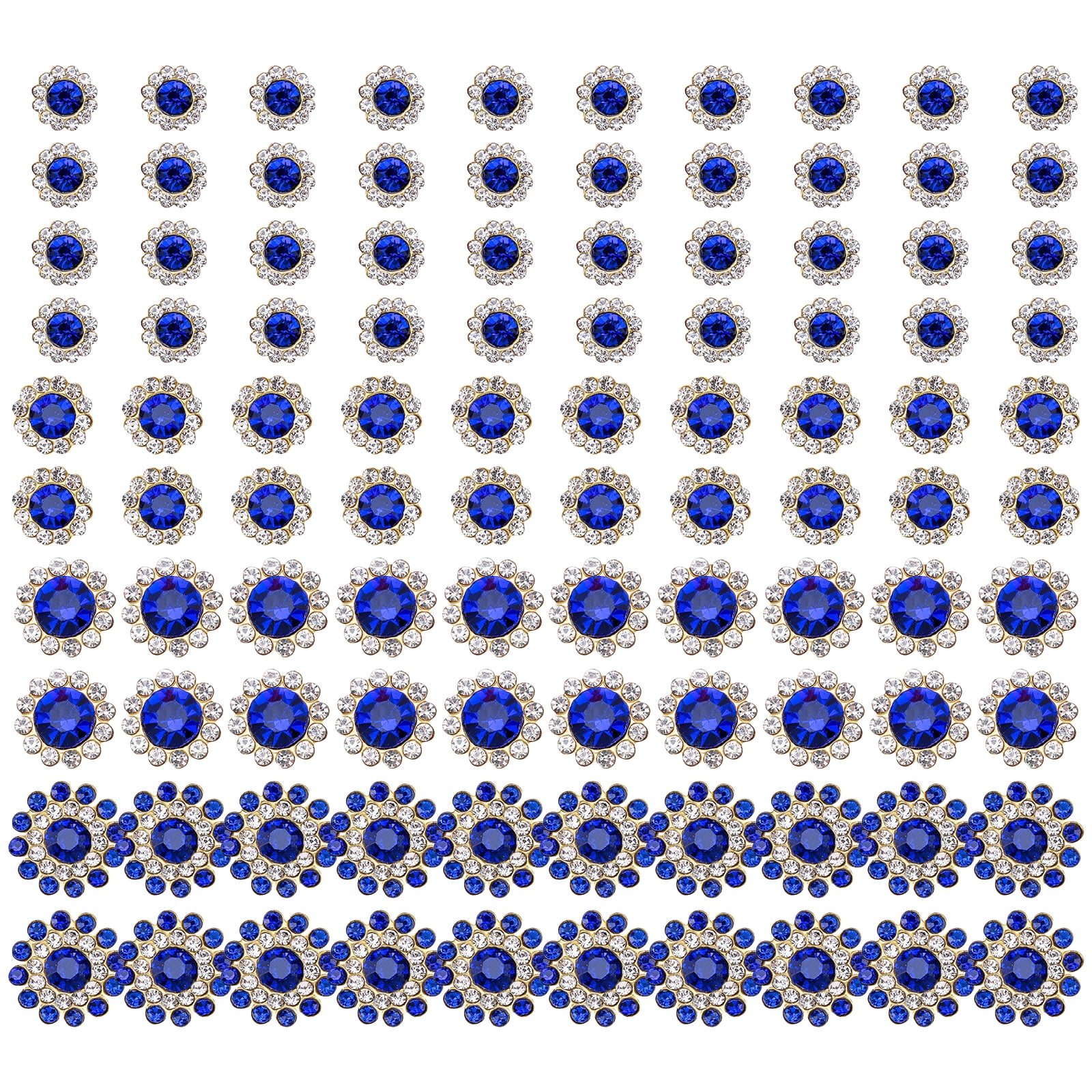 100Pcs Flower Sew on Rhinestones Colorful Sew On Rhinestones Crystal ...
