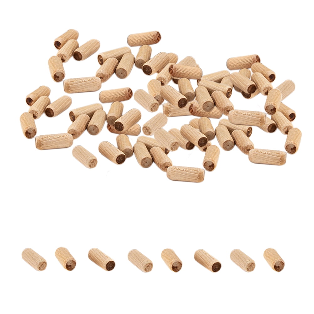 100Pcs Fluted Wood Dowel Pins, 5X10mm Woodworking Dowels for Furniture ...