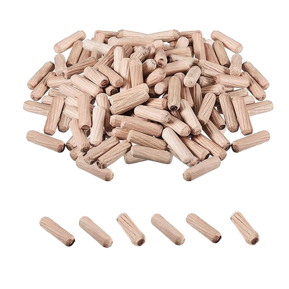 100Pcs Fluted Wood Dowel Pins, 5X20mm Woodworking Dowels for Furniture ...
